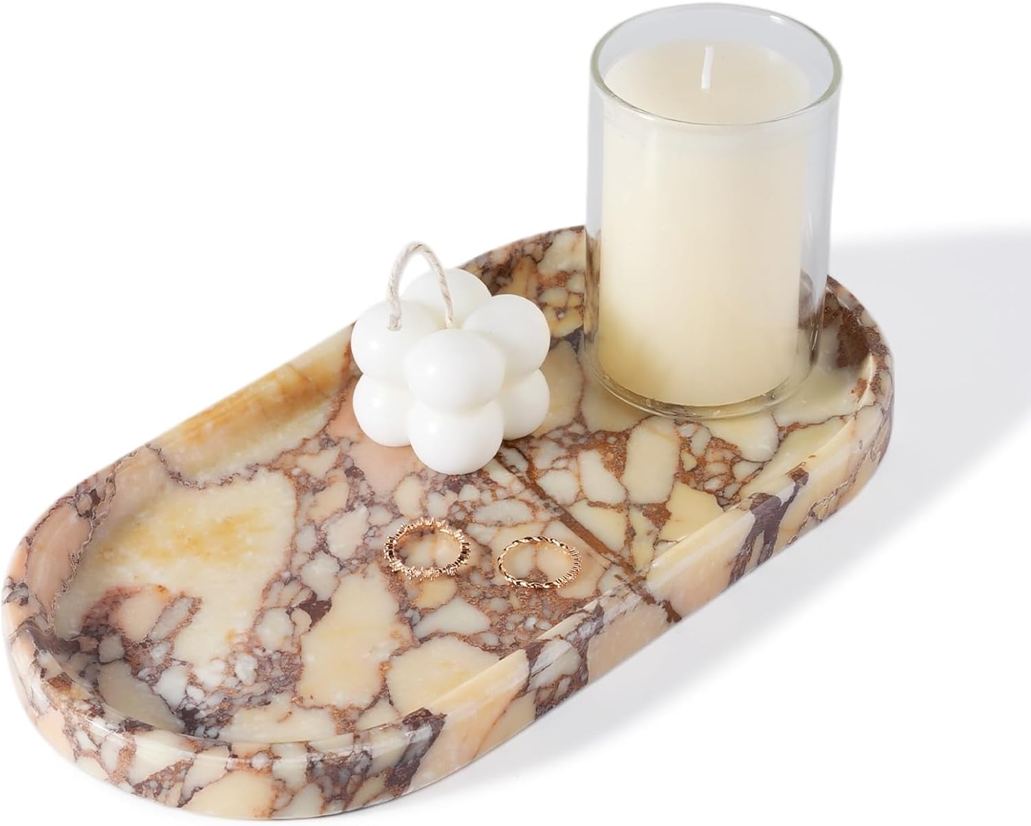 dxynlzq Natural Marble Tray for Bathroom Countertop Vanity Tray for ...