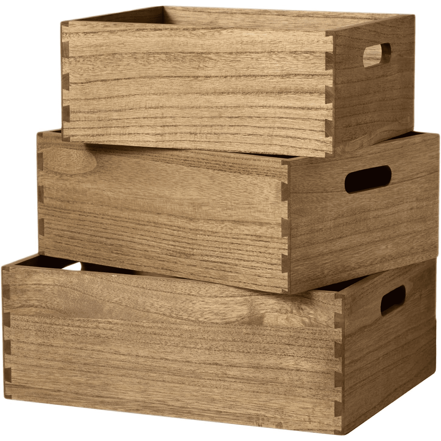 dxynlzq Nesting Wooden Crates with Portable Handles for Organizer ...