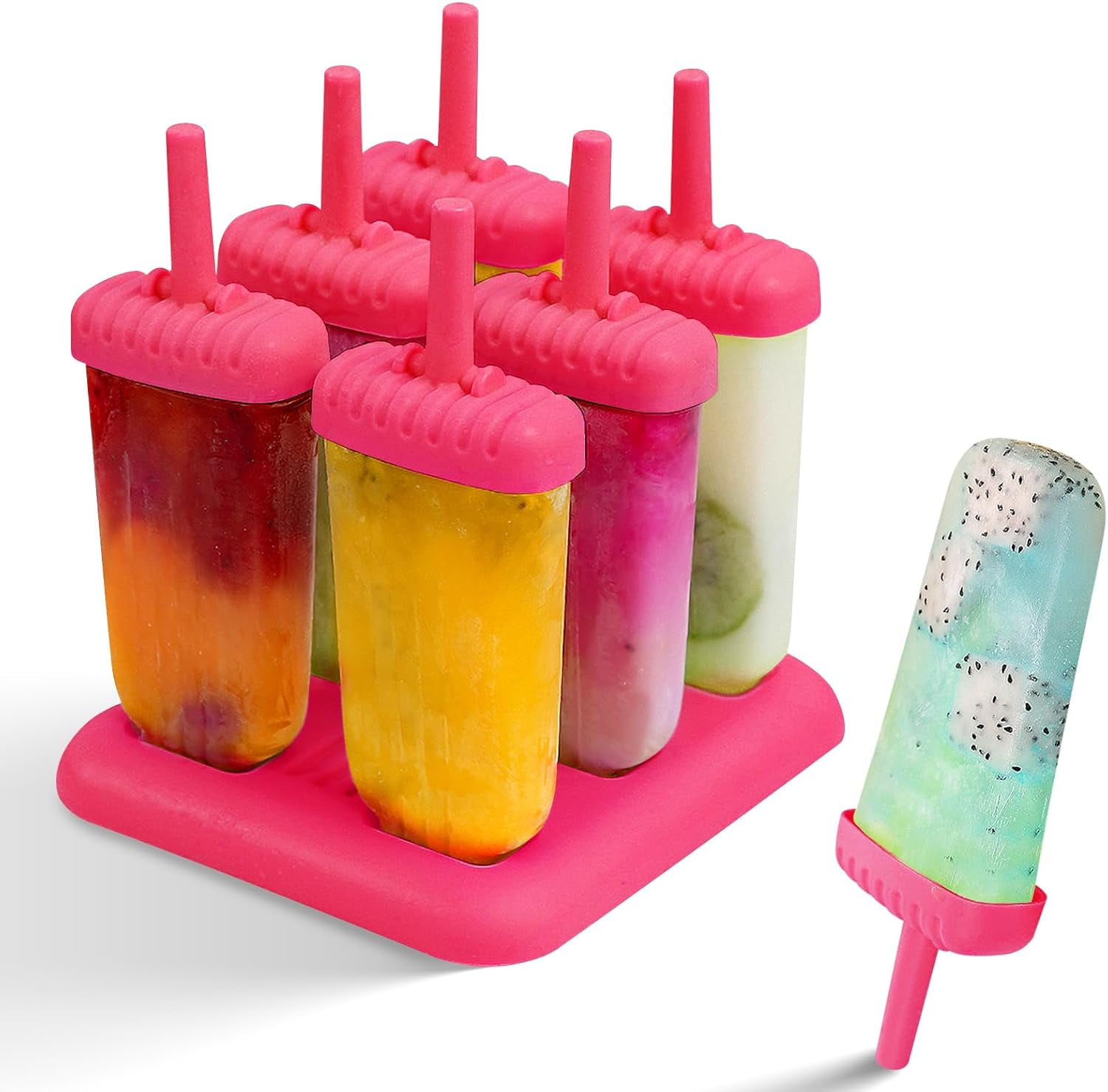 Hltser New Resunable Popsicles Molds Pack of 6 Pce Ice Popsicle Maker ...
