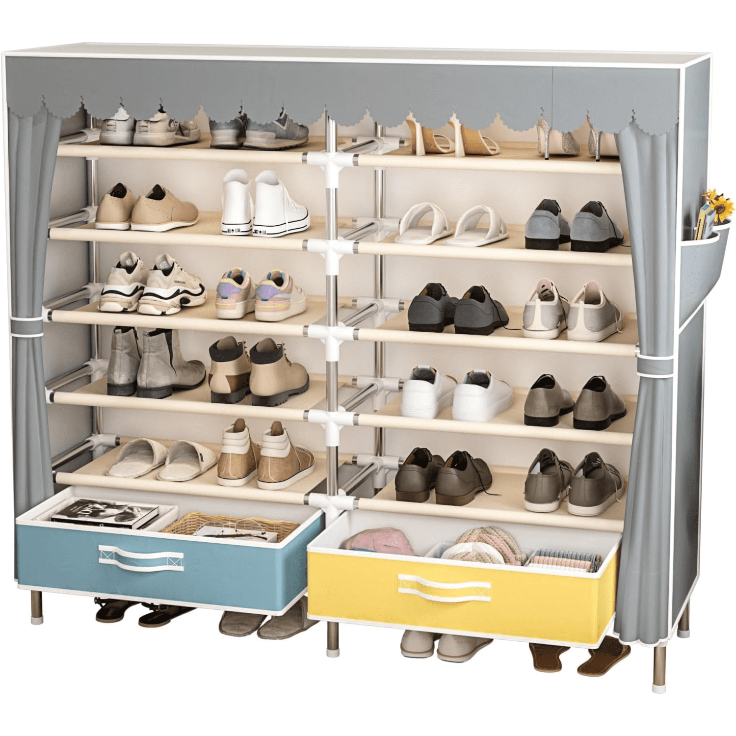 dxynlzq Non-Woven Fabric Free Standing Shoe Racks Easy Assembly ...