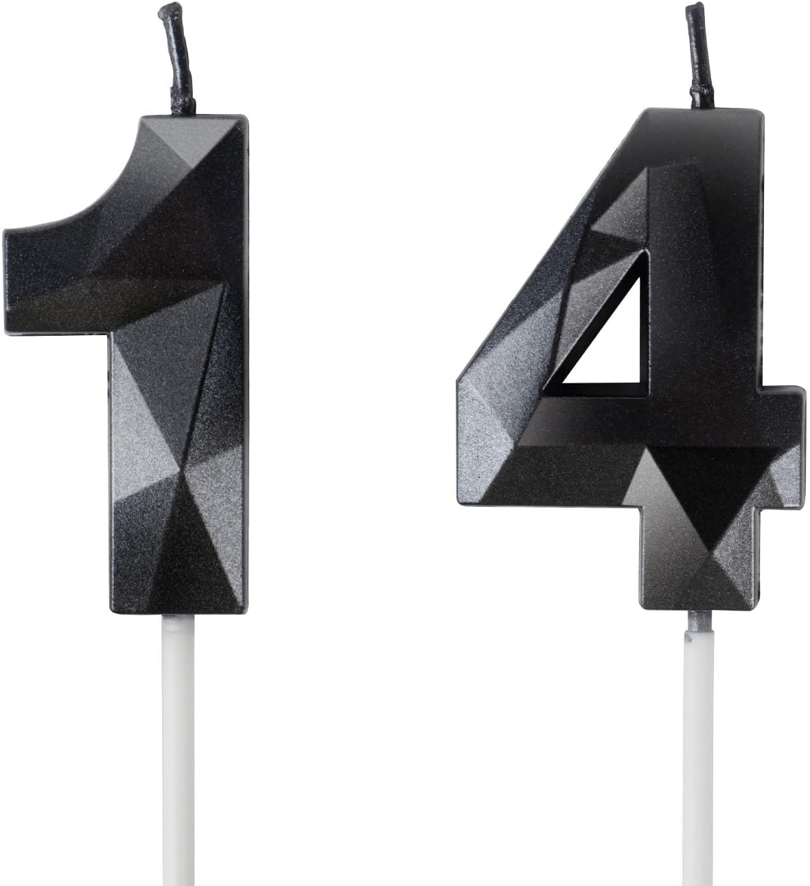 Hltser Number 14 Candles 14th Birthday Candles Black Happy Birthday ...