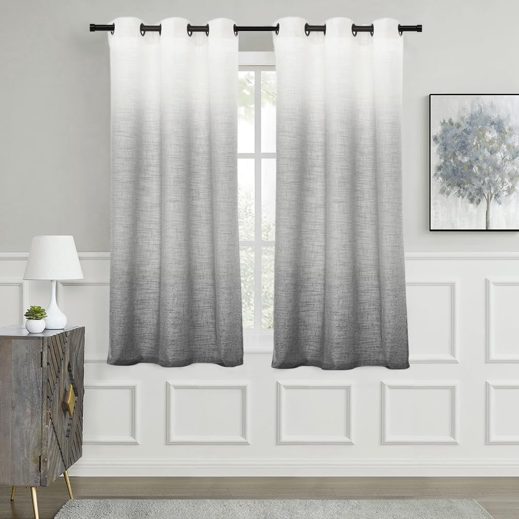 dxynlzq Ombre Window Curtain Panel DXQPIOA Gradient Print on Rayon ...