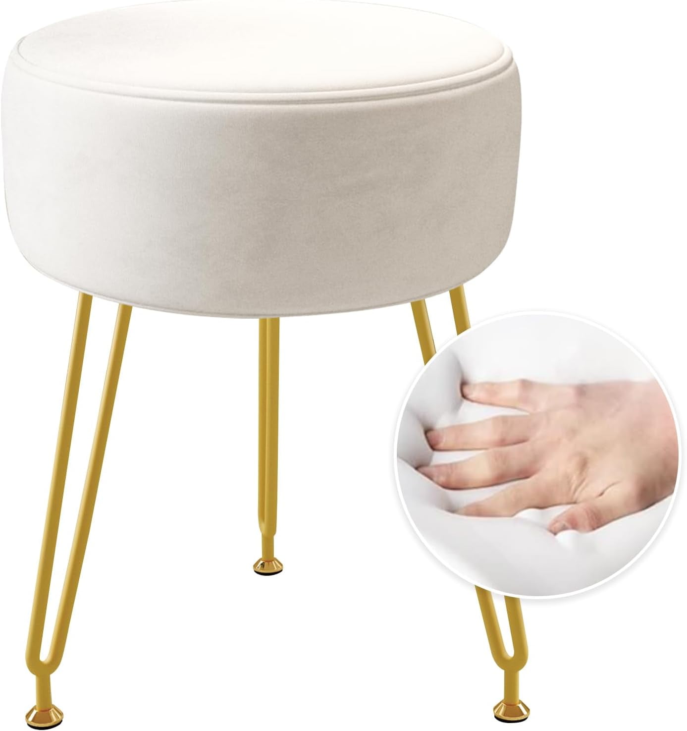 dxynlzq Ottoman Velvet Vanity Stool - Stool for Bedroom，Super Soft ...