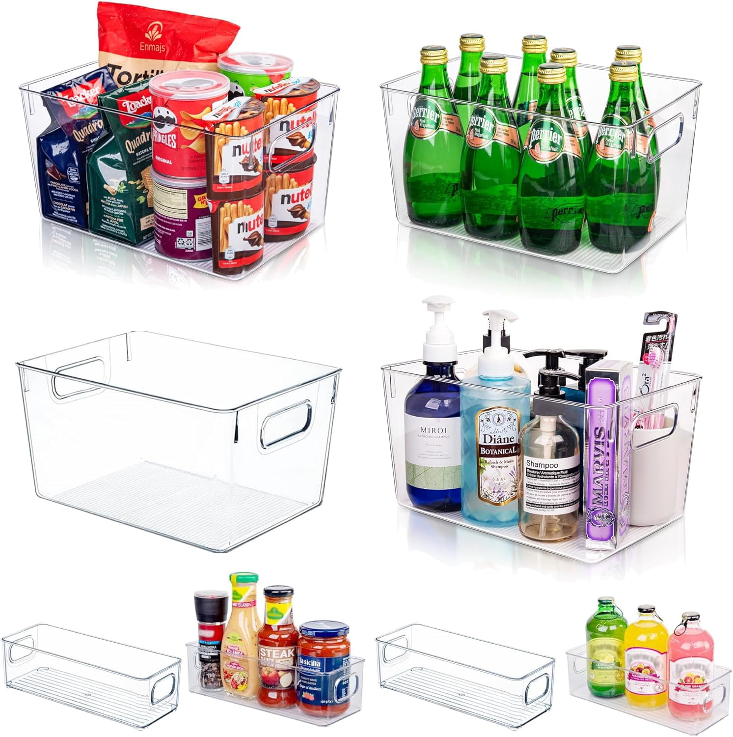 dxynlzq Pantry Organizers and Storage Container-8 Pcs Clear Plastic ...
