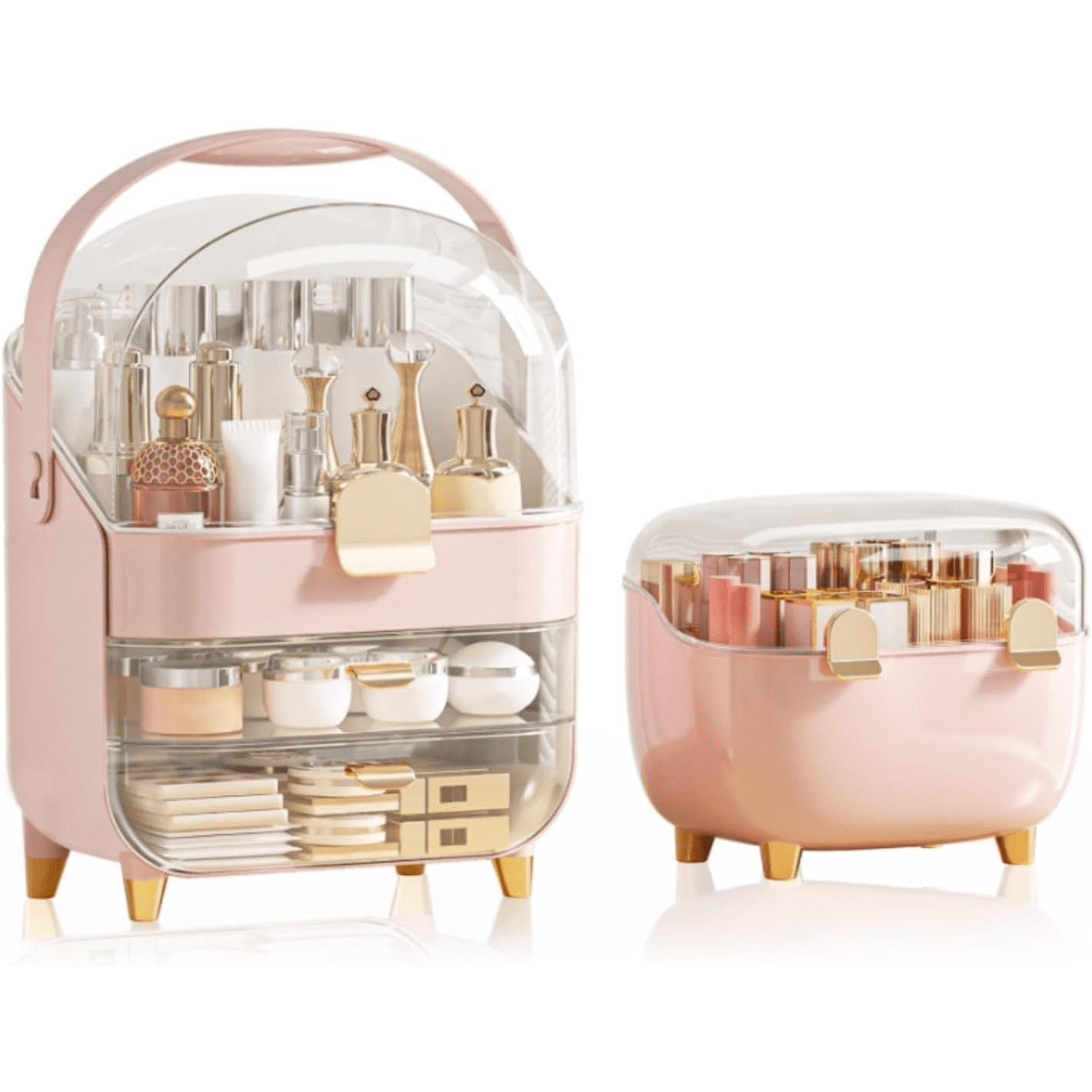 dxynlzq Pink Makeup Organizer Storage Cosmetic Display Cases Skincare ...
