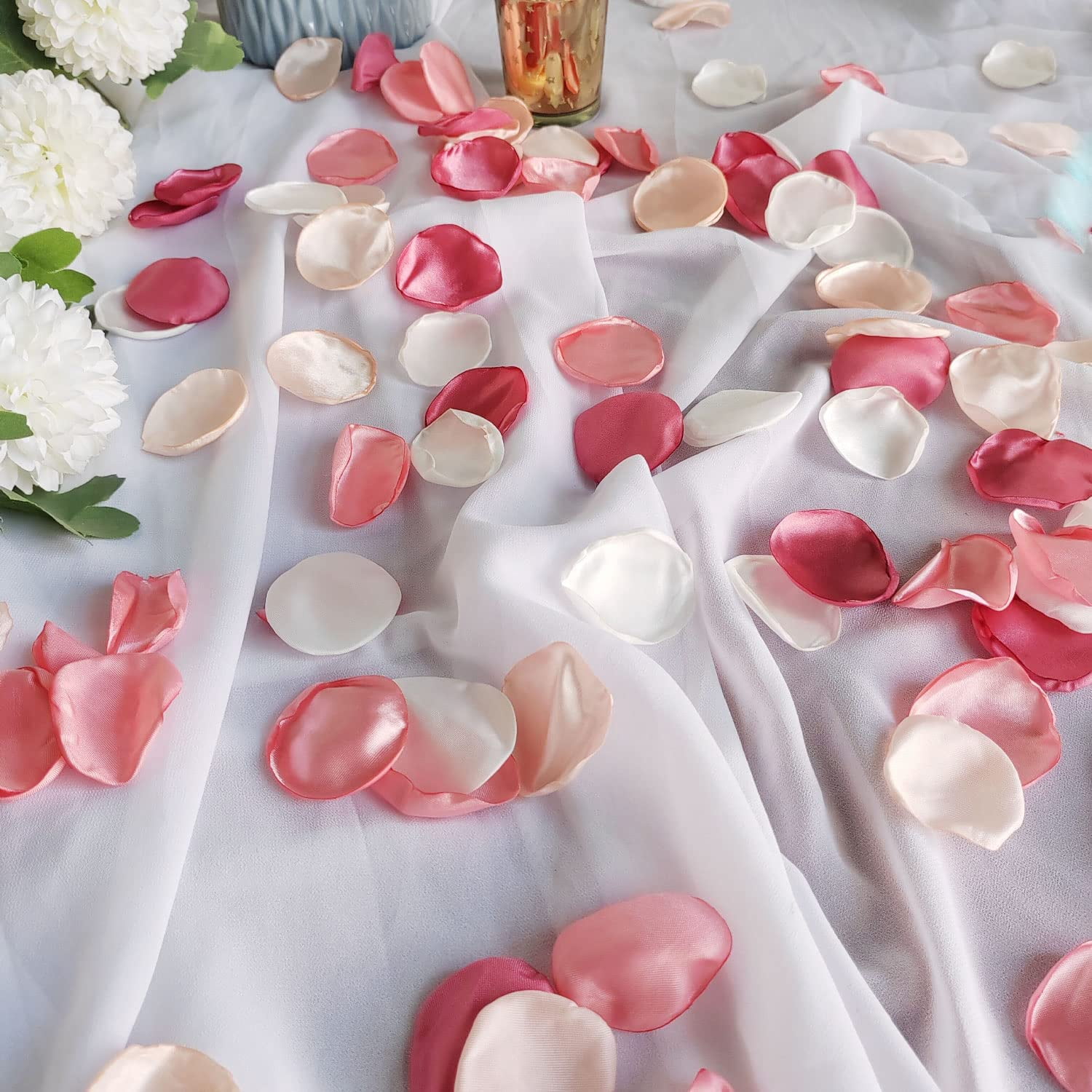 dxynlzq Pink Rose Petals Blush Pink Flower Silk Petals Scatter Petals ...