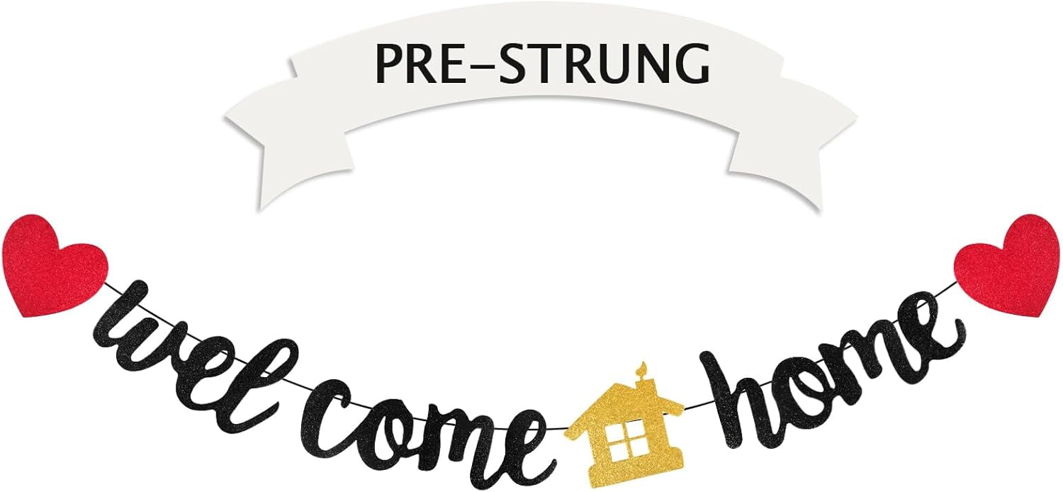 dxynlzq Pre-Strung Welcome Home Banner Welcome Back Party Decorations ...