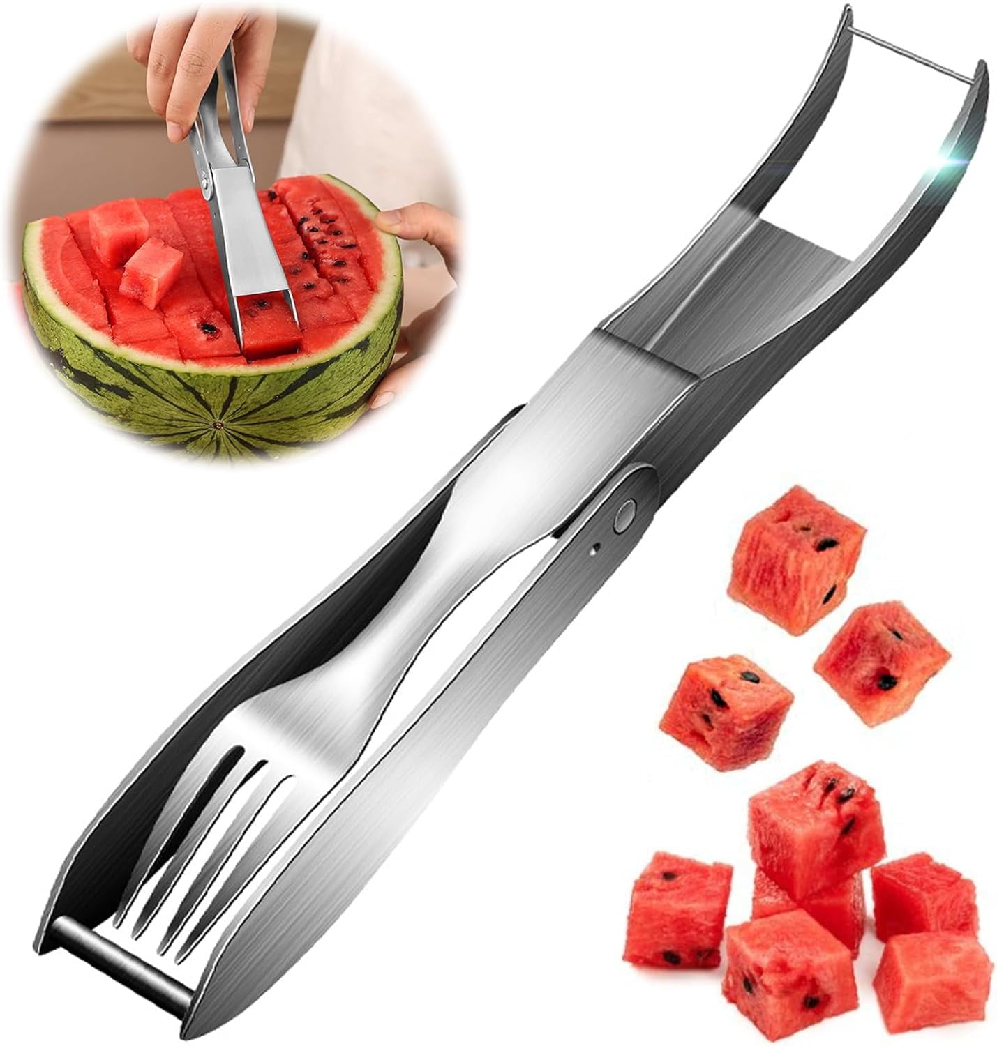 dxynlzq Premium 2-in-1 Watermelon Cutter Tool with Retractable Fork ...
