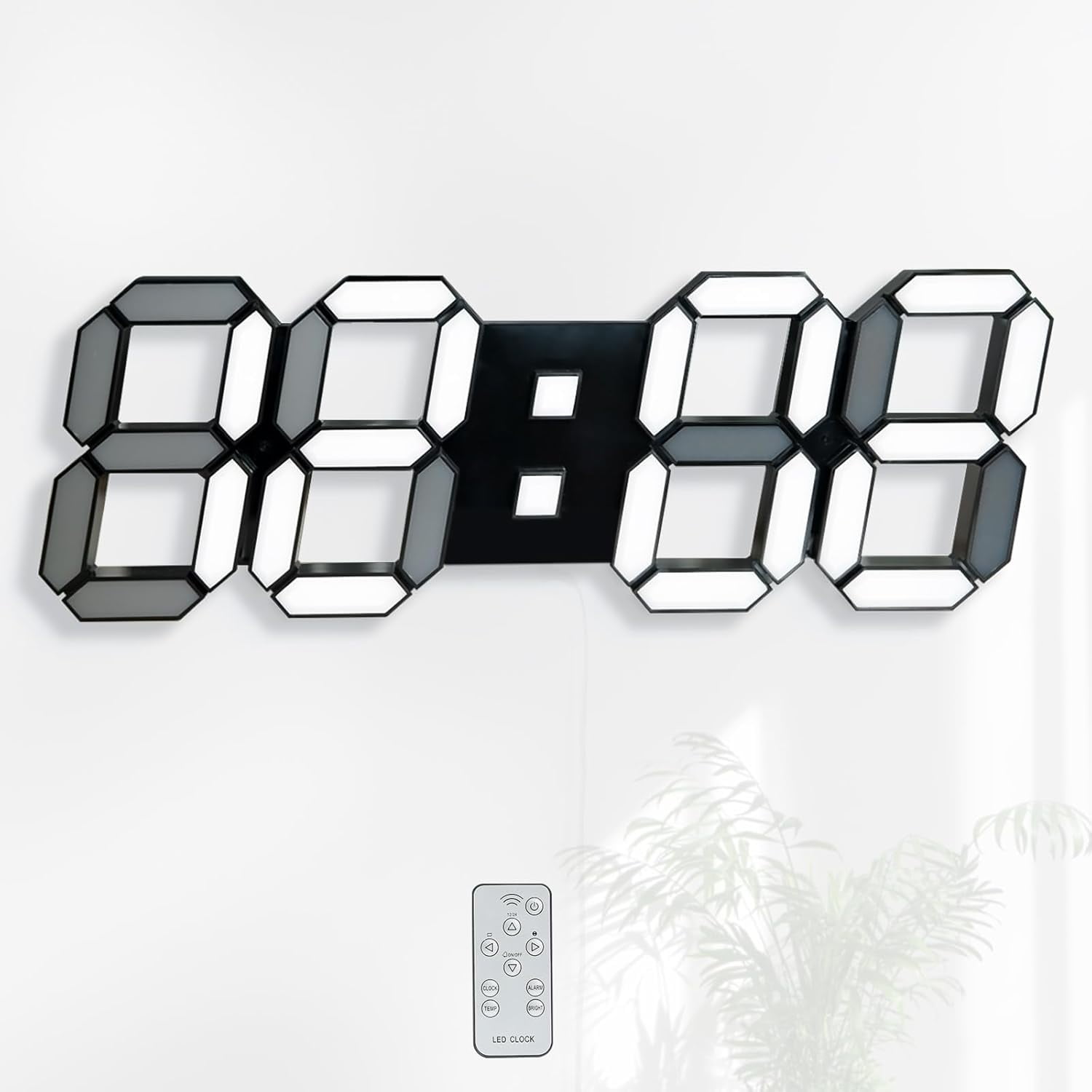 dxynlzq RGB Clock for Gaming Desk Clock 9.7" 3D LED Clock Digital Neon ...