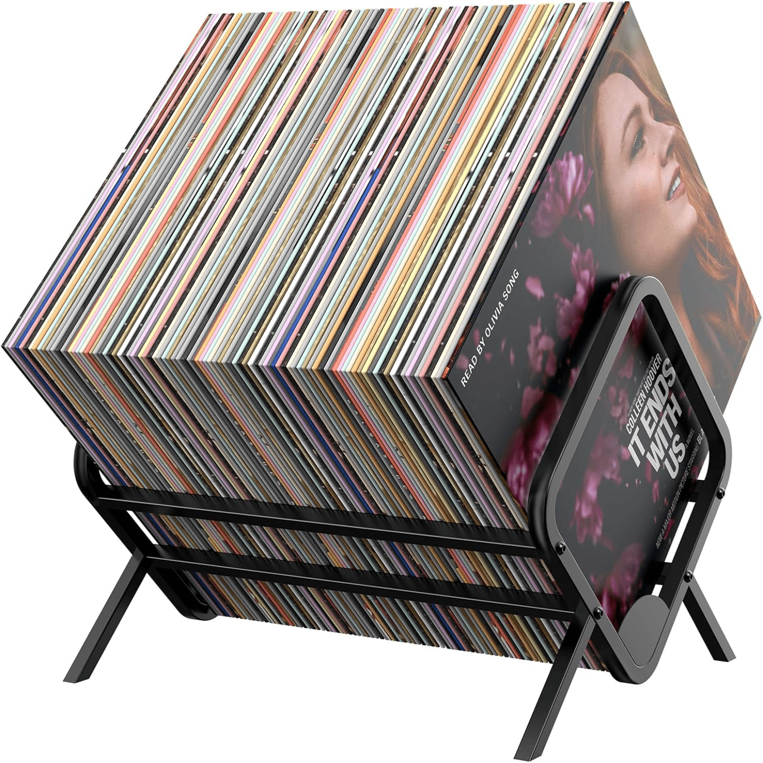 dxynlzq Record Holder Metal Vinyl Record Storage Rack with Retro Design ...