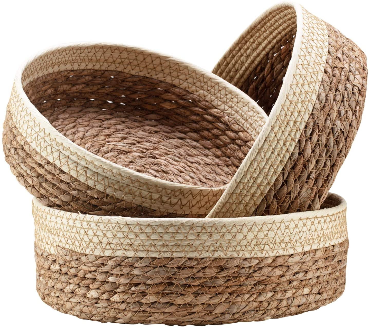 dxynlzq Round Rattan Baskets Set for Organizing Wicker Storage Basket ...