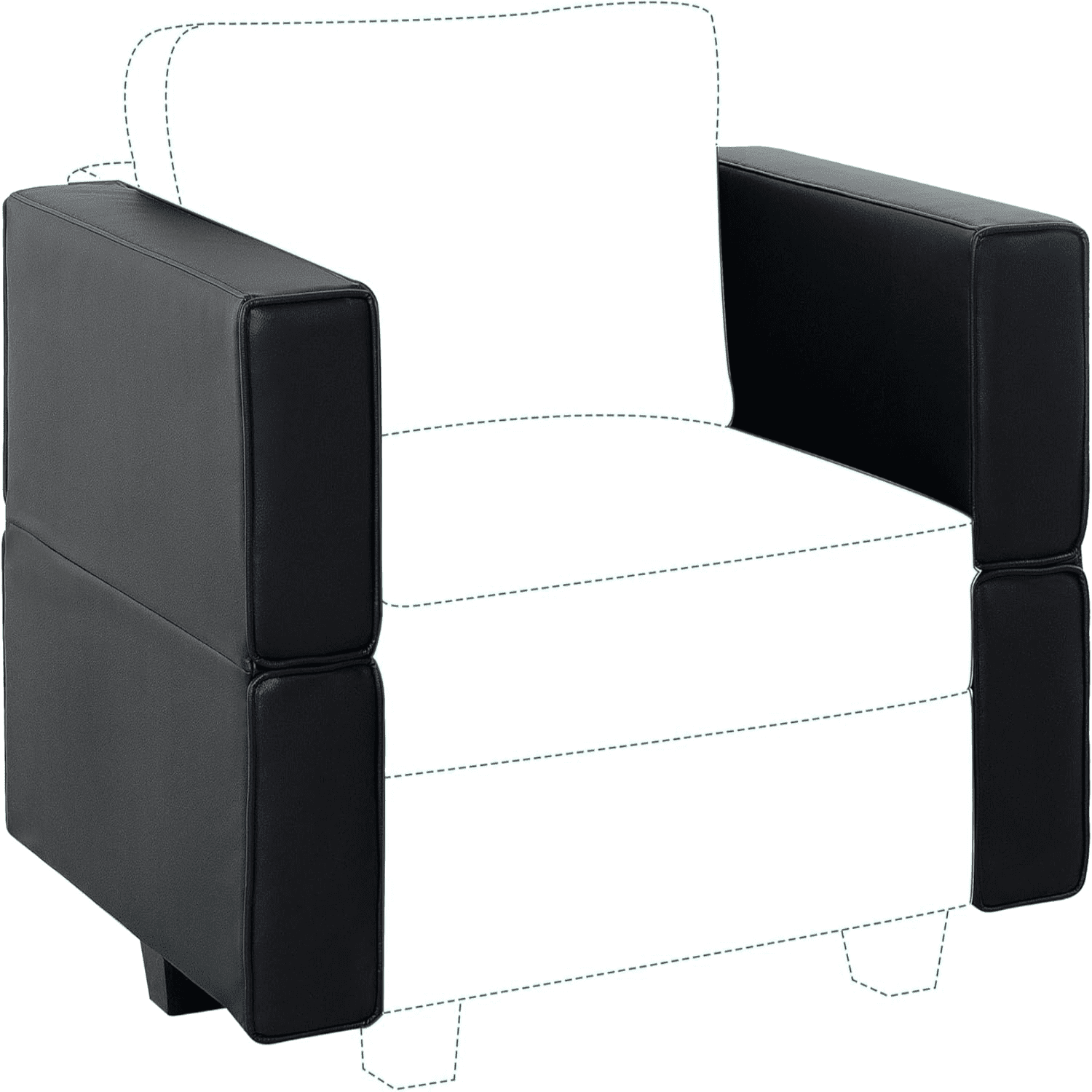 hltudy Sarah Modular Sofa Middle Module with Storage Accent Armless ...