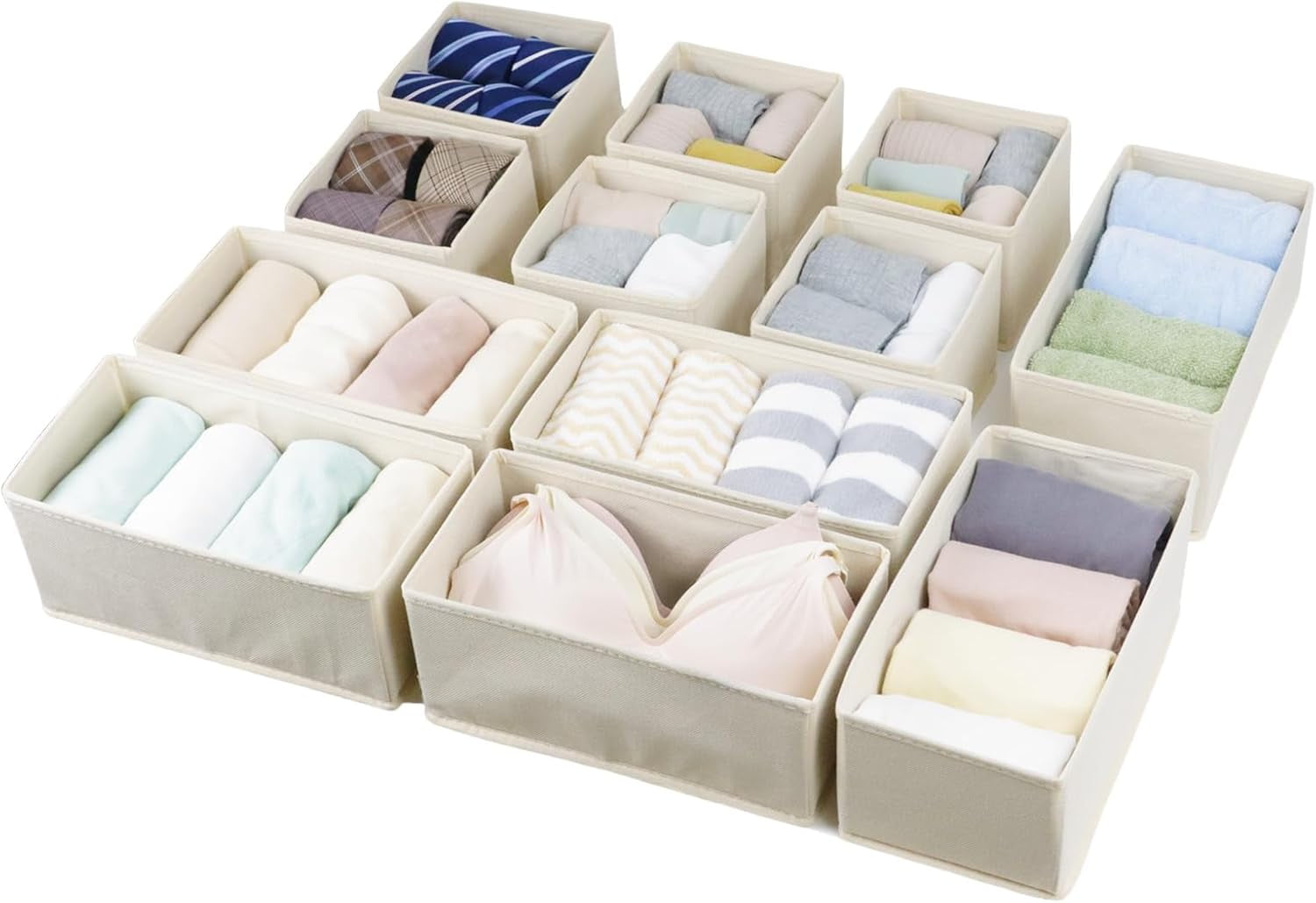 dxynlzq Set of 12 Drawer Organizer Fabric Closet Organizer and Storage ...