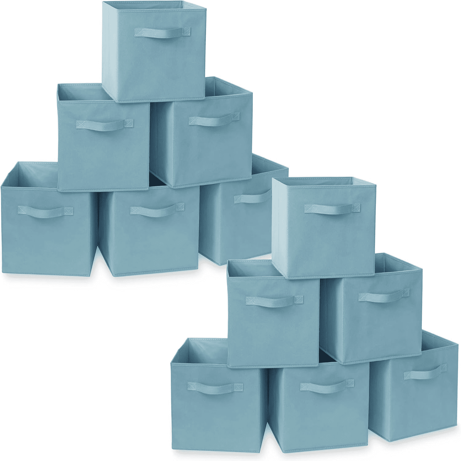 dxynlzq Set of 12 Collapsible Fabric Cube Storage Bins Teal - 11 ...