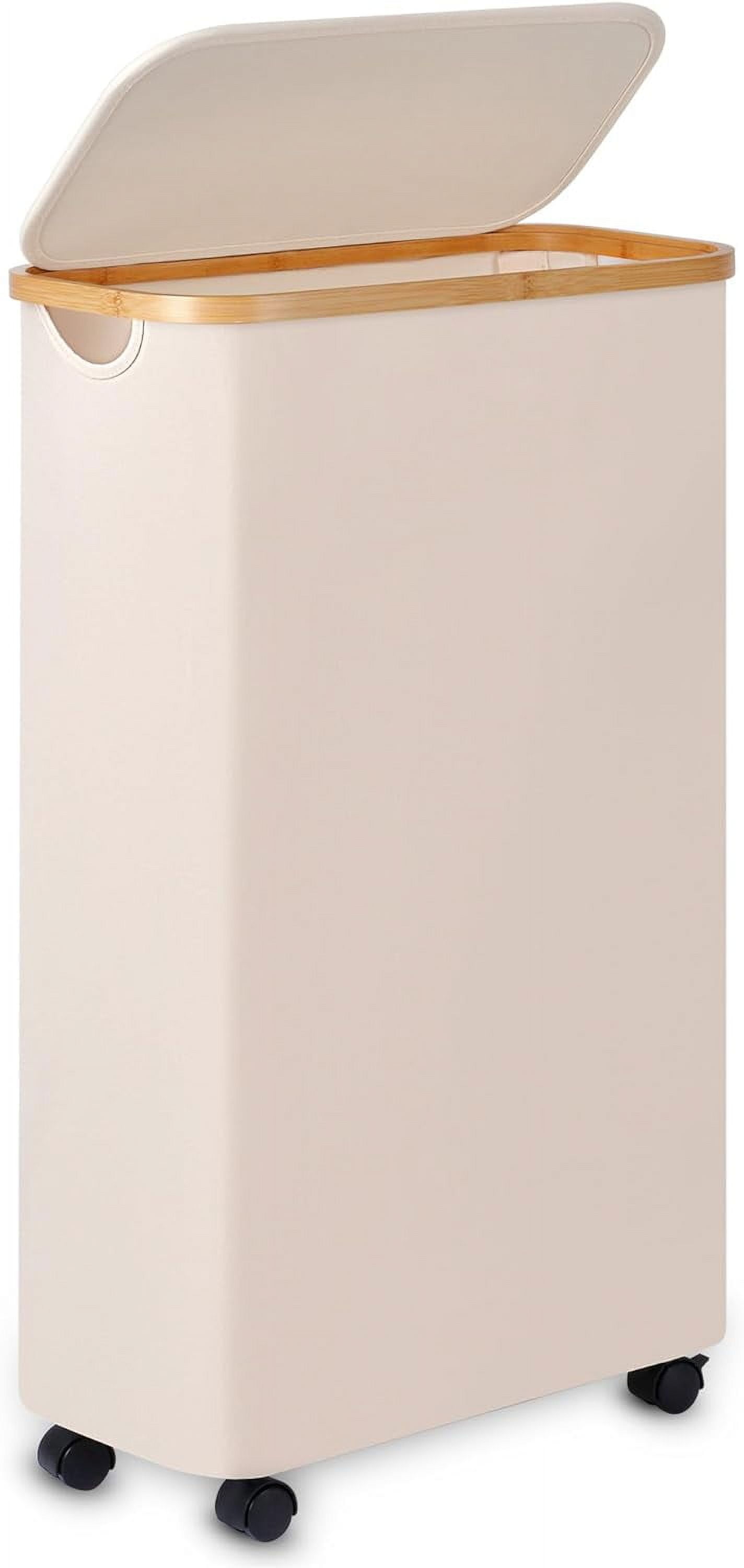 dxynlzq Slim Laundry Basket with Wheels Narrow Hampers for Laundry ...