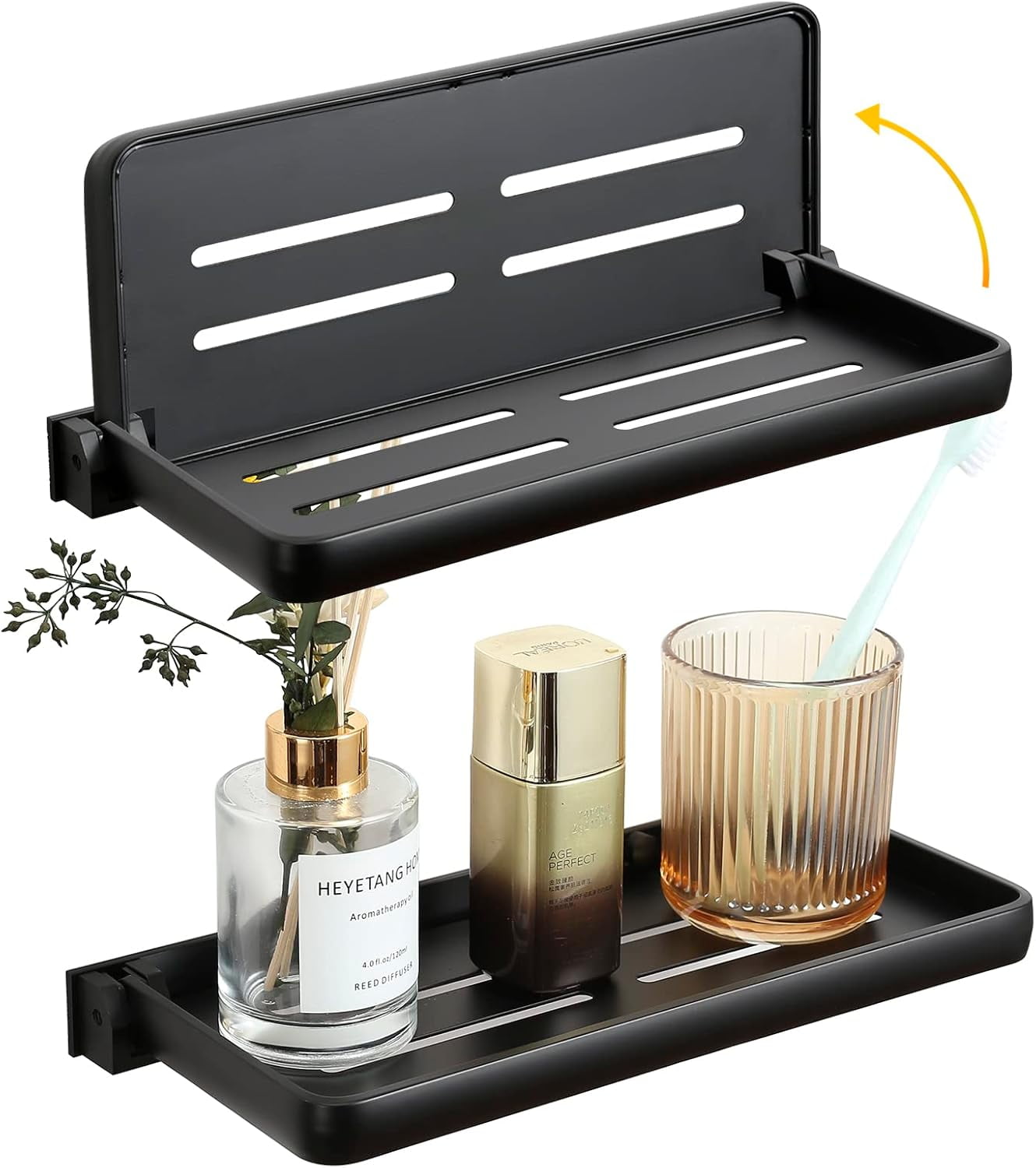 dxynlzq Small Folding Wall Shelf RV Aluminum Foldable Shelves 90° Fold ...