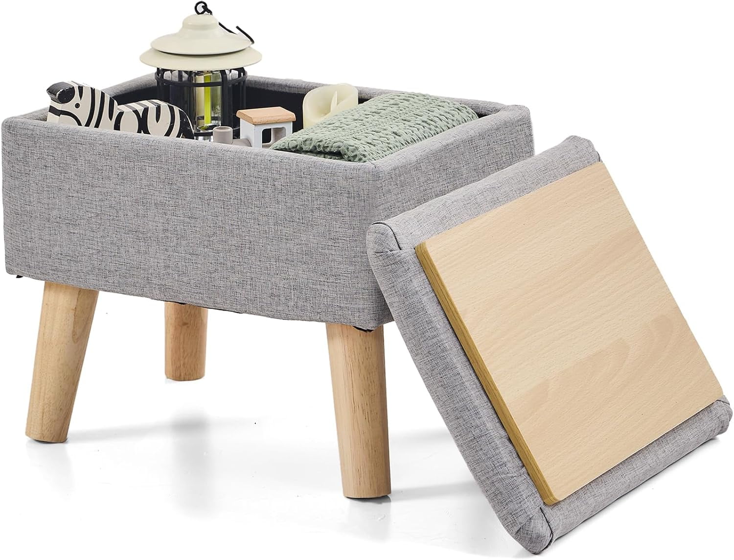 dxynlzq Small Ottoman with Storage Small Foot Stool with Storage Teddy ...