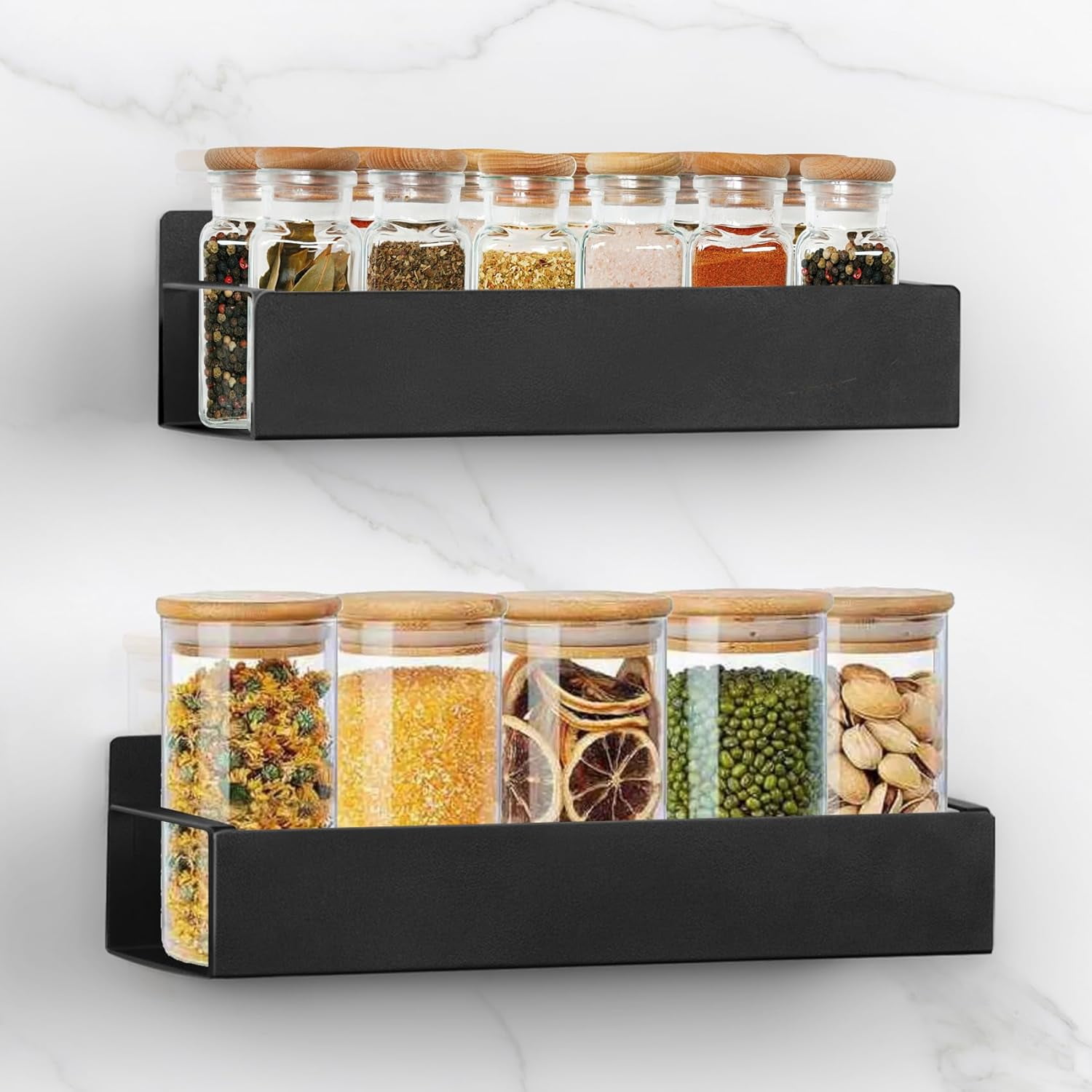 dxynlzq Spice Rack Wall Mount 4 Packs Oversize Pantry Organization And ...
