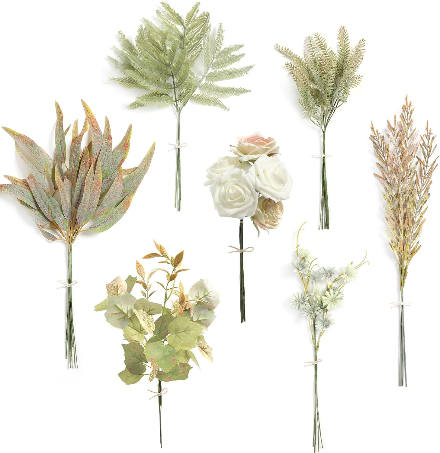 dxynlzq Spring Green Artificial Greenery Stems Filler Combo Box Set ...