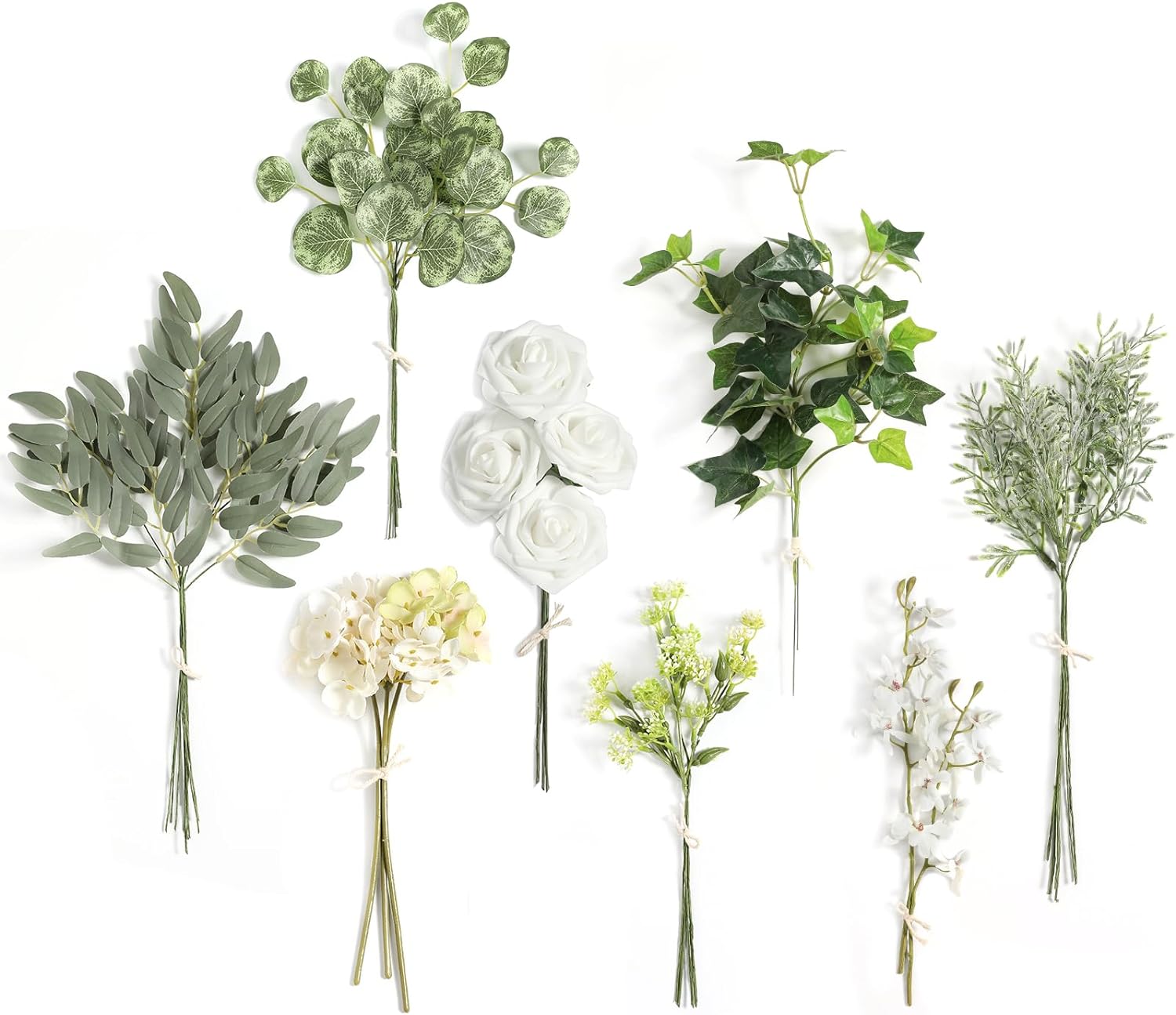 dxynlzq Spring Green Artificial Greenery Stems Filler Combo Box Set ...