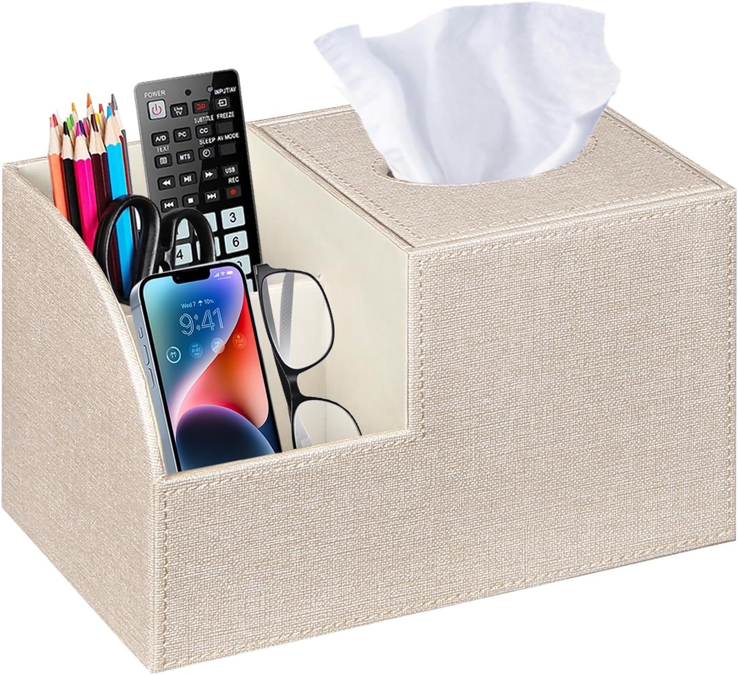 chdqwer Square Multi-Functional Cover with Storage and Remote Control ...