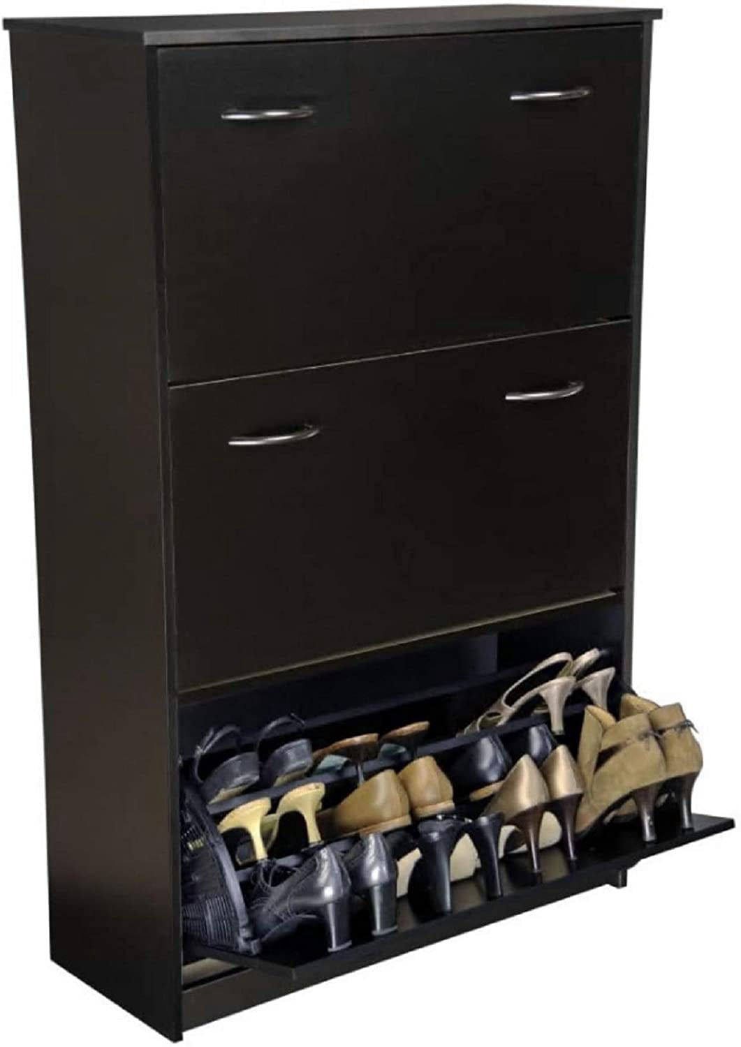 dxynlzq Stackable Triple Shoe Cabinet (Oak) - Walmart.com