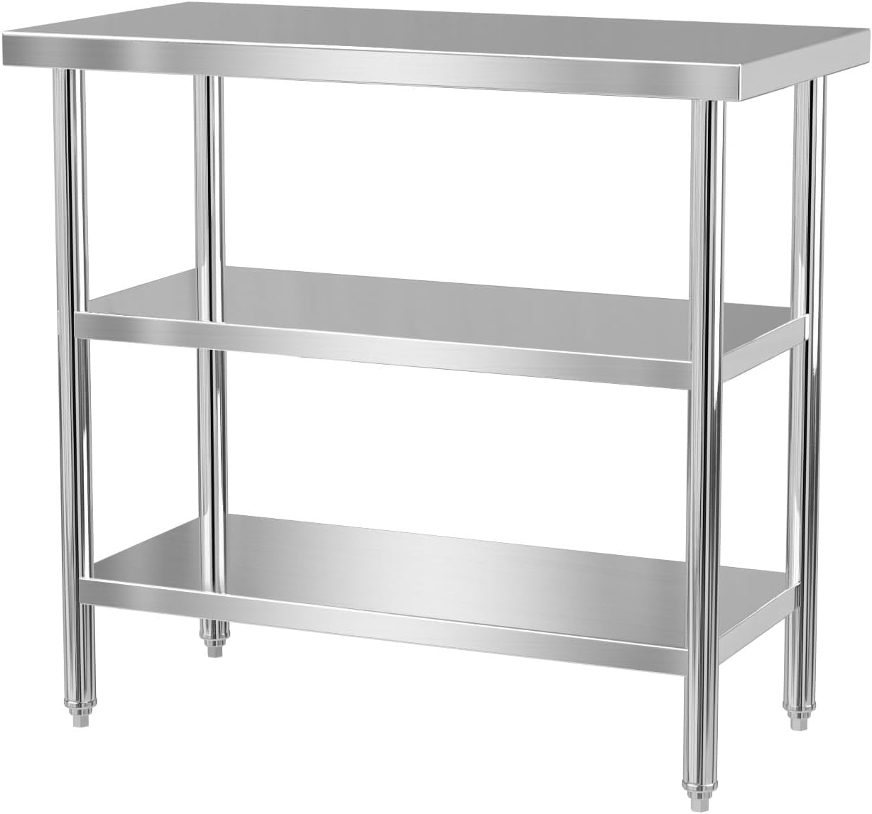 dxynlzq Stainless Steel Table with 2 Shelves 36 X 18 Inch NSF ...