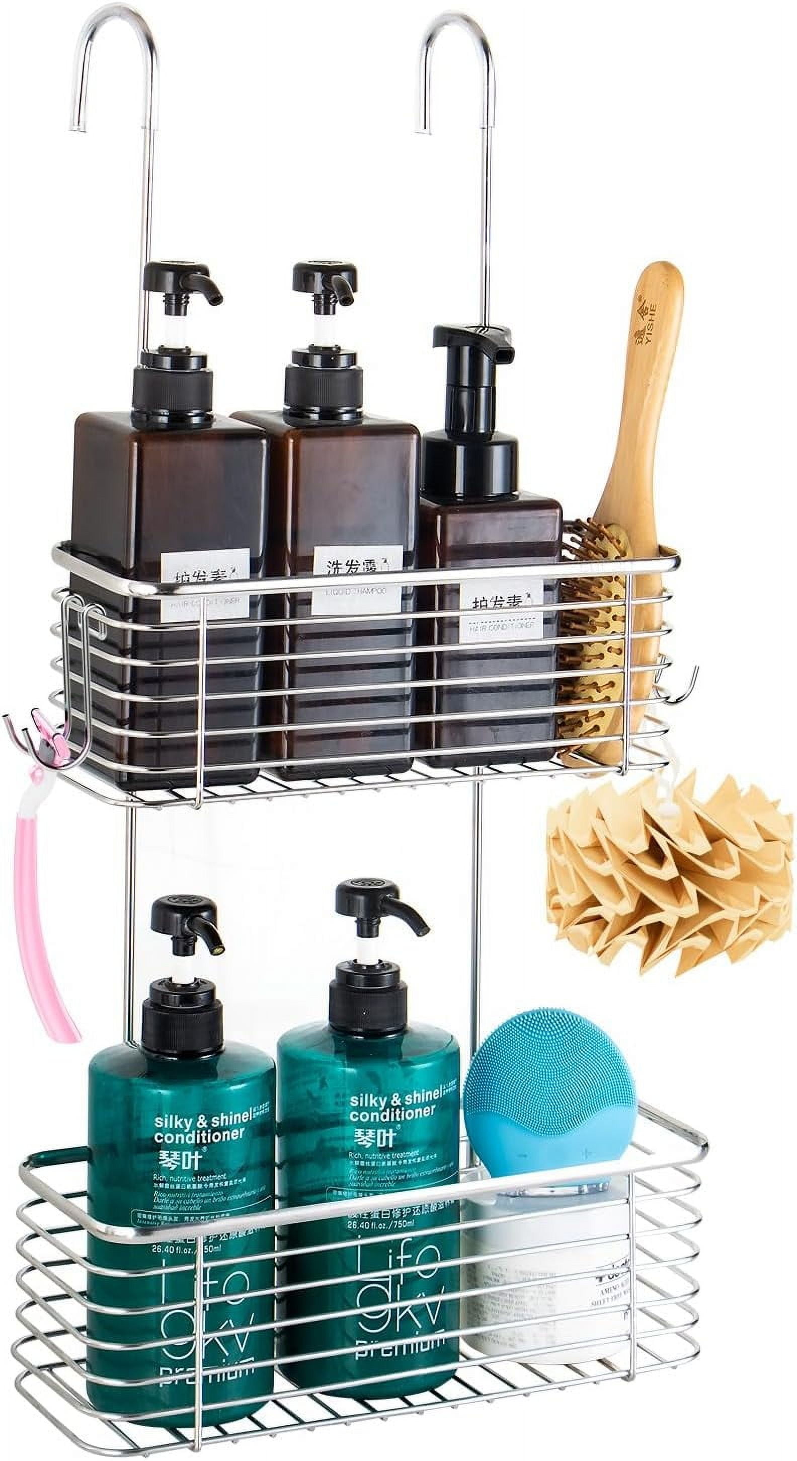 dxynlzq Stainless steel double-layer shower rack shower room hanging ...