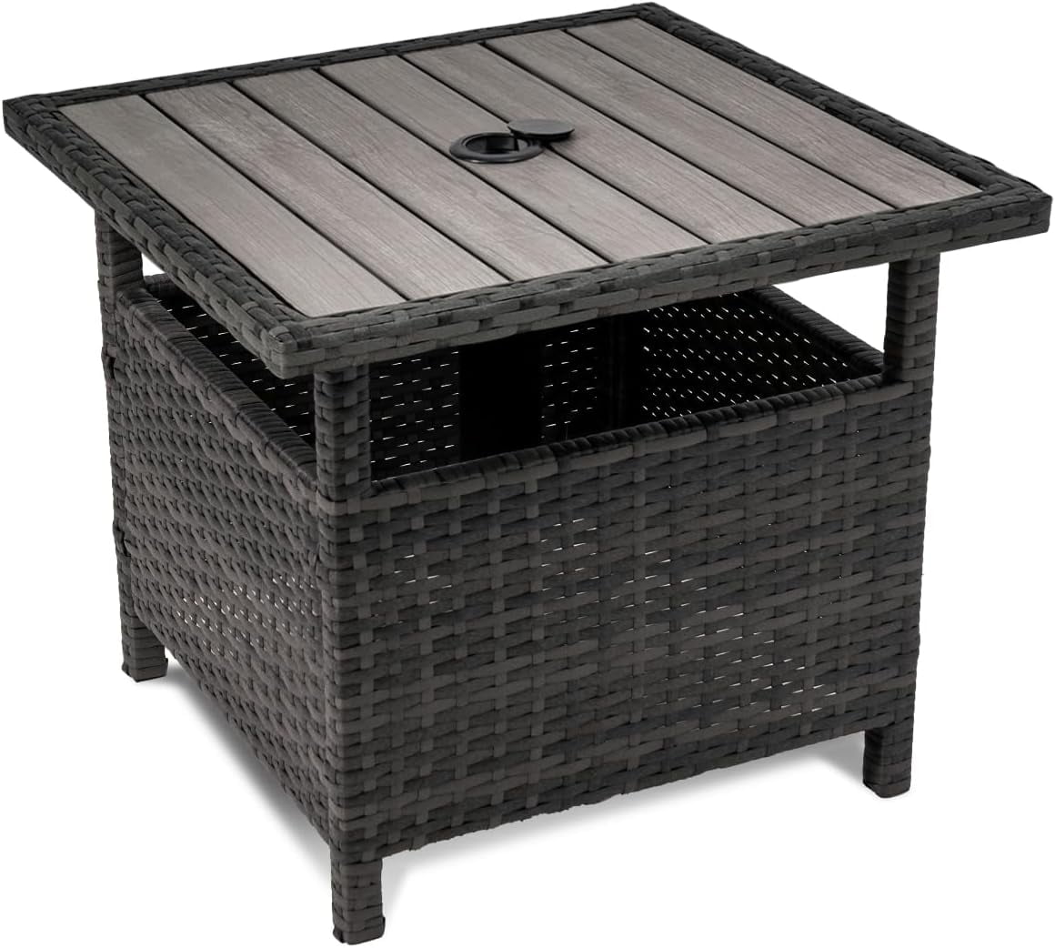 dxynlzq Stand All Weather Wicker Rattan 22 in Table Garden QWVGYUOP ...