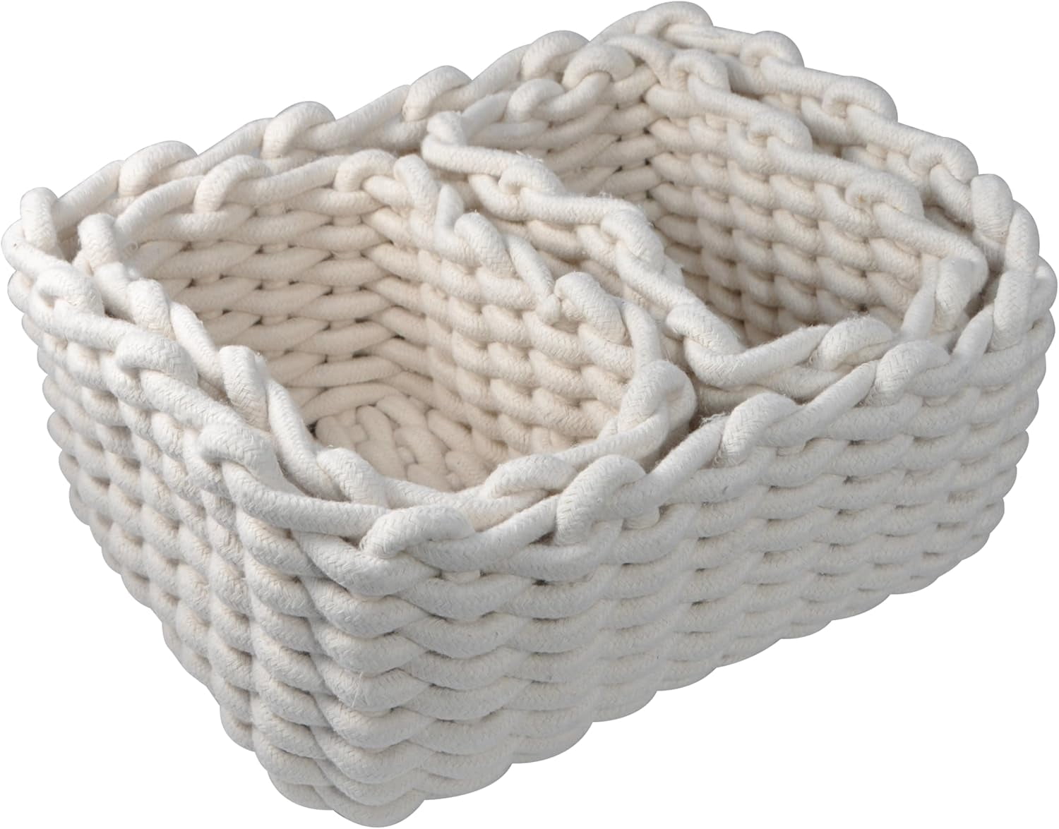 dxynlzq Stor-All 3 pack Cotton Woven Baskets for Organizing Storage ...