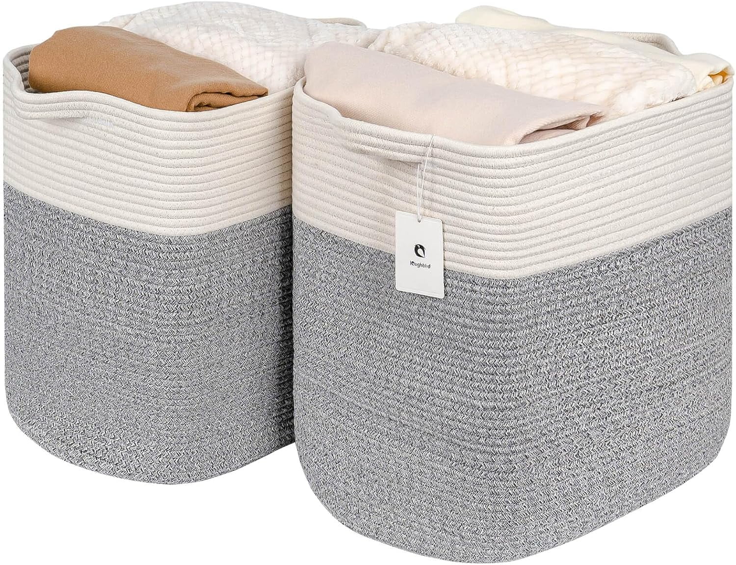 dxynlzq Storage Baskets for Clothes Fabric Cotton Rope Tall bins ...