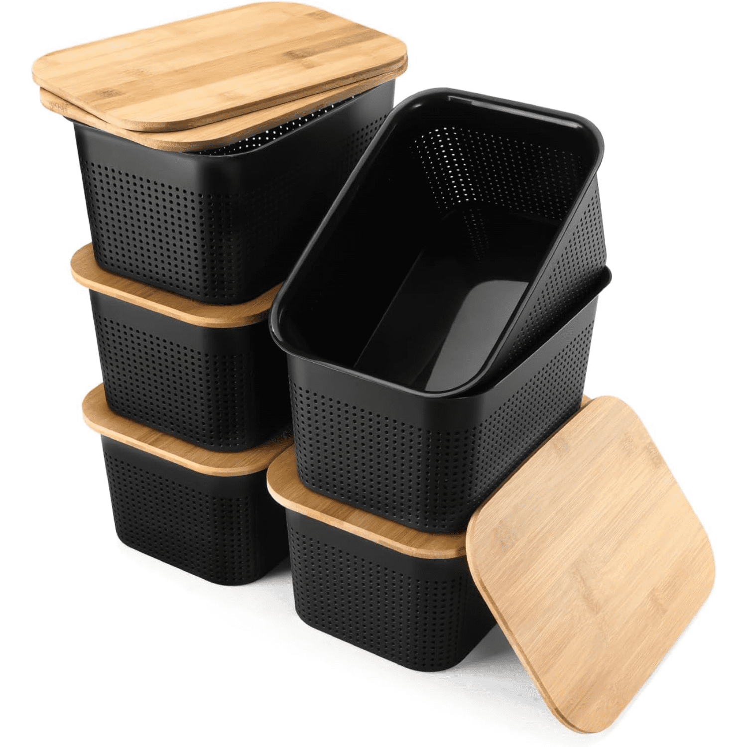 dxynlzq Storage Bins With Lids 6 Packs Plastic Storage Containers With ...