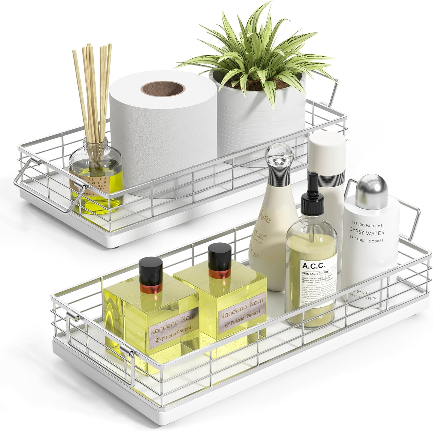 dxynlzq Toilet Paper Basket 13 Inch Oak and Iron Tank Tray Top of ...