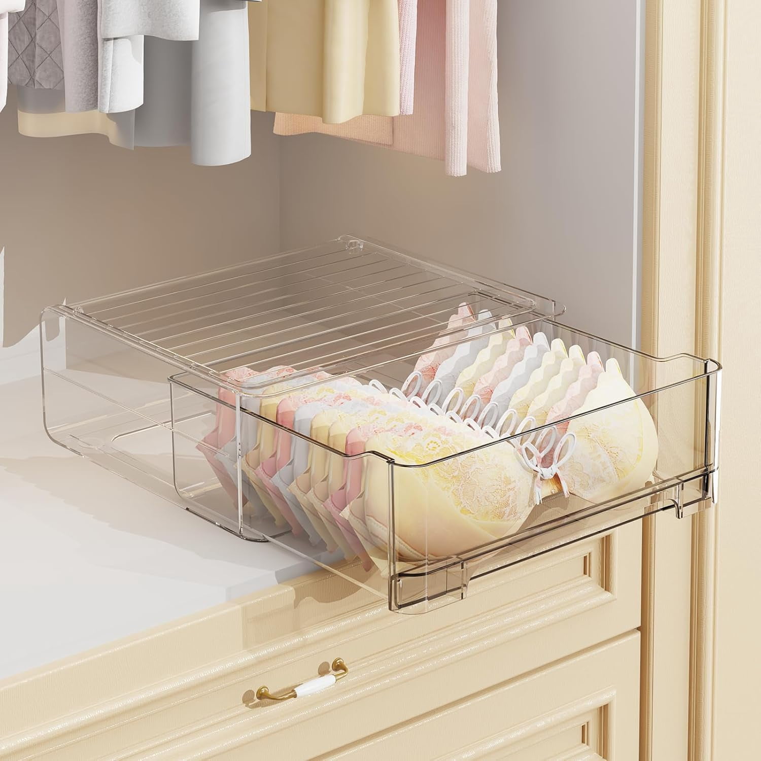 dxynlzq Underwear Drawer Organizer Plastic Bra Storage Organizer for ...