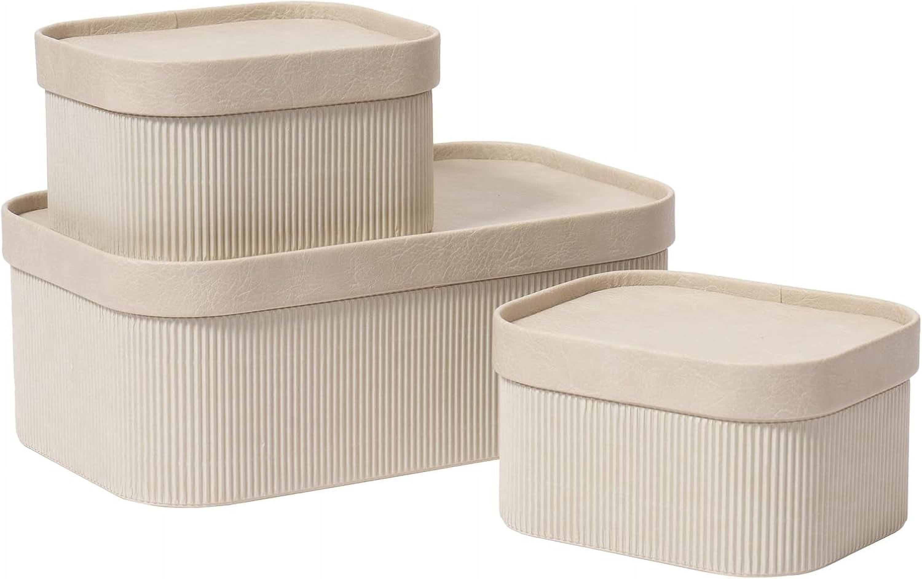 dxynlzq Velvet Storage Baskets with Lids Sturdy Stackable Cardboard ...