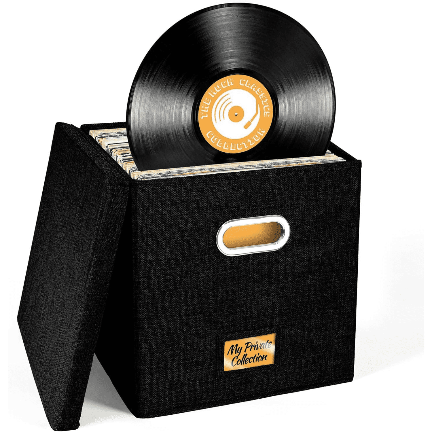 dxynlzq Vinyl Record Storage for up to 50+ 12-Inch Albums Records Crate ...