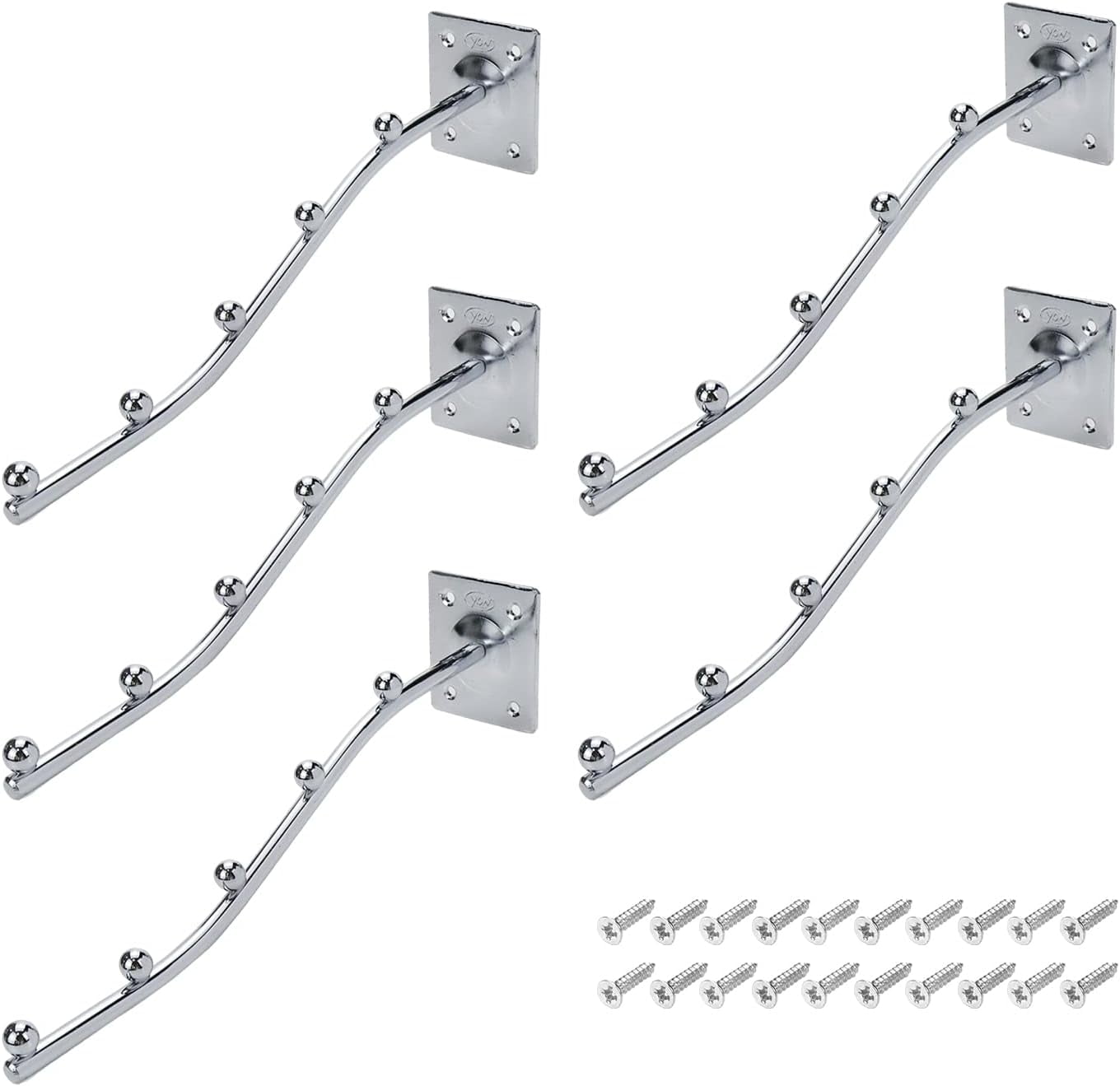 dxynlzq Wall Mount Waved Waterfall Hanger Rack 5 Beads Garment Display ...