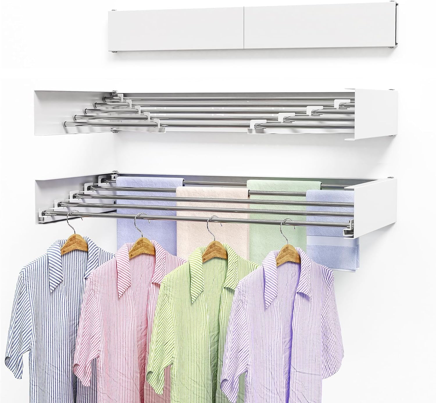 dxynlzq Wall Mounted Drying Rack 31.5 Inch Laundry Clothes Drying Rack ...