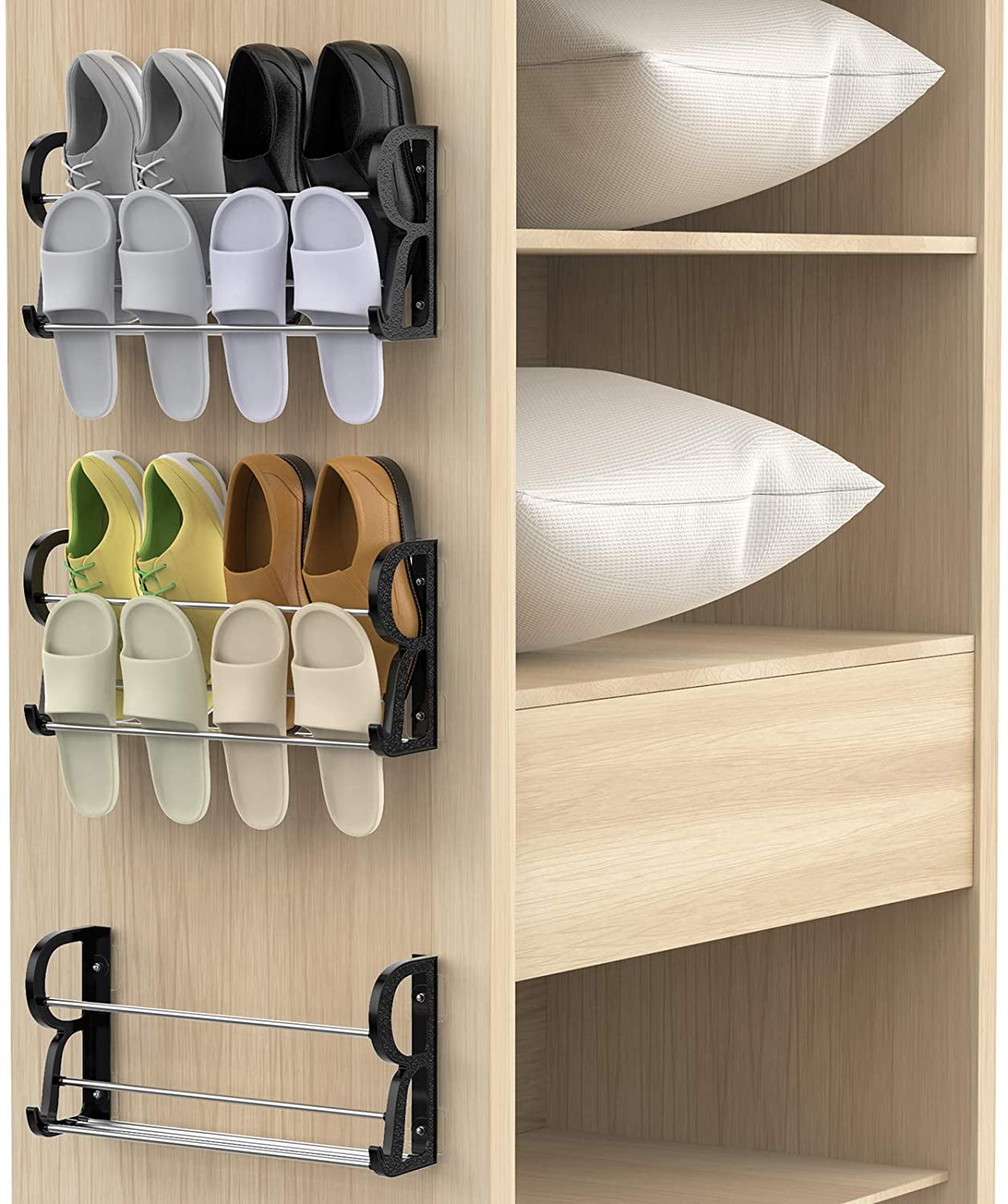 dxynlzq Wall Mounted Shoes Rack 4Pack/Can Store 4Pairs Sneakers and ...