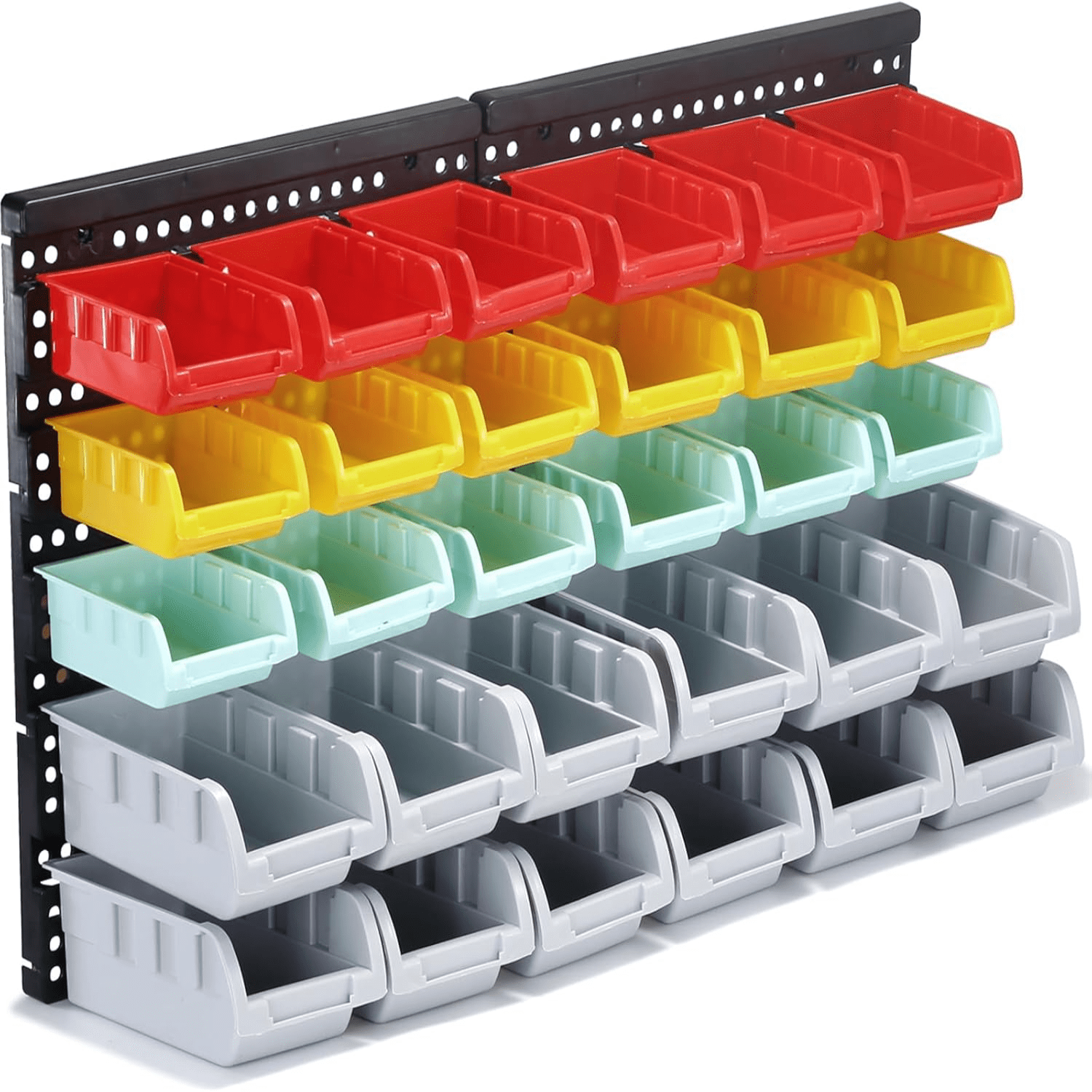 dxynlzq Wall Mounted Storage Bins Parts Rack 4 Colors 30PCS Bin ...