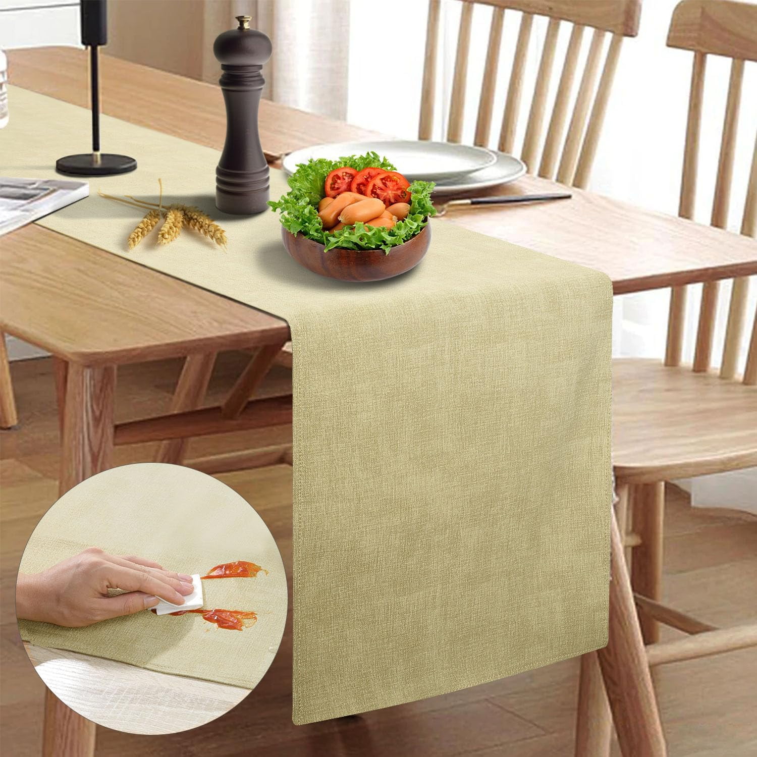 dxynlzq Waterproof Wipeable Table Runner Thick Farmhouse Table Runner ...