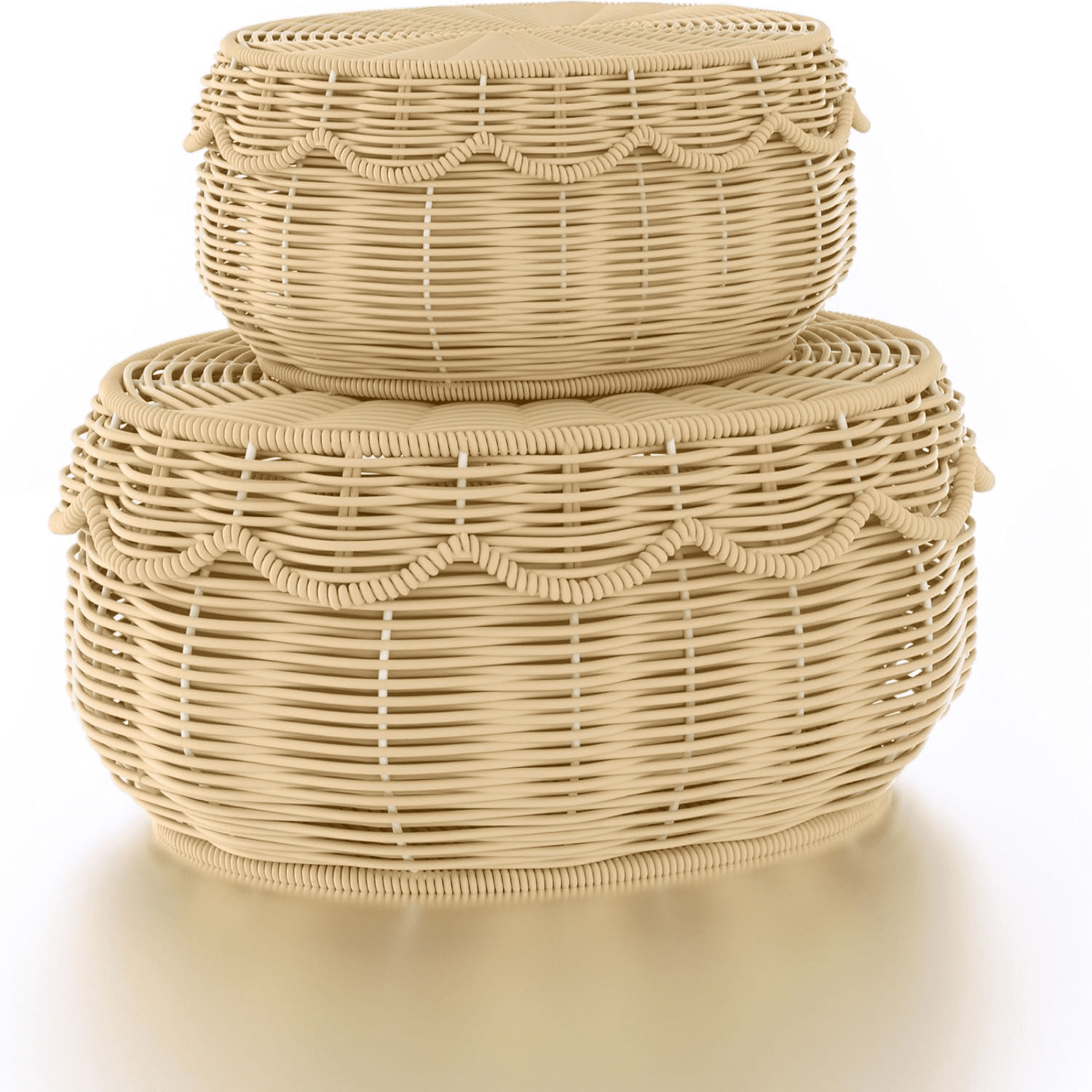 dxynlzq Wicker Storage Basket with lid Hand Woven Rattan Basket Small ...