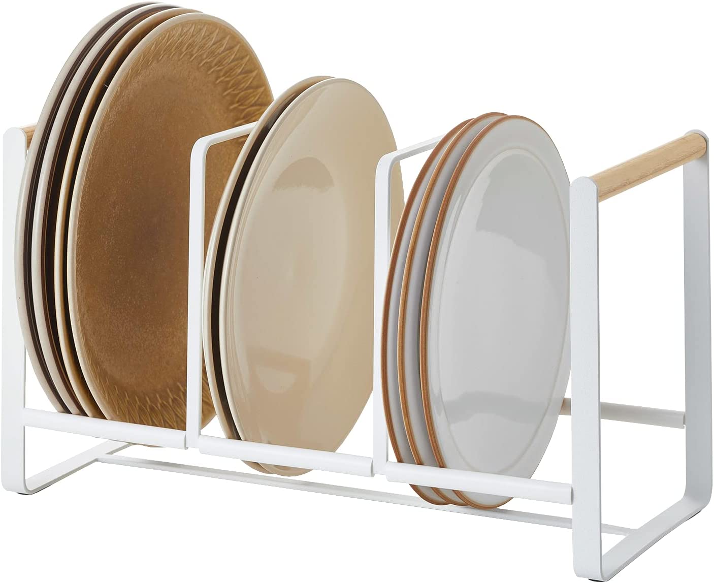 chdqwer Wood-Accented Dish Storage Rack - Kitchen Organizer Holder ...