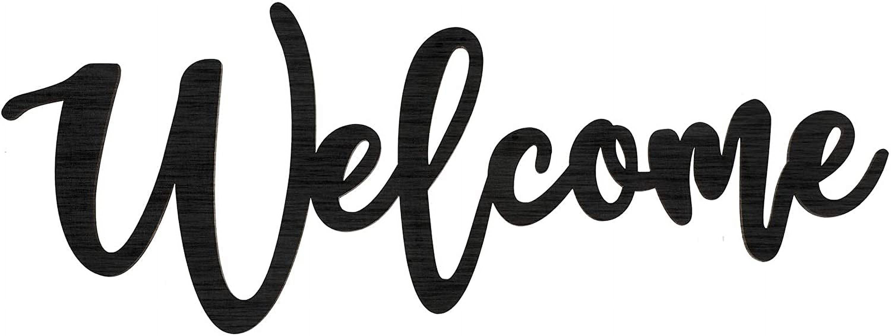 Hltser Wood Cutout Welcome Sign Welcome Wall Decor Word Wood Art Sign ...