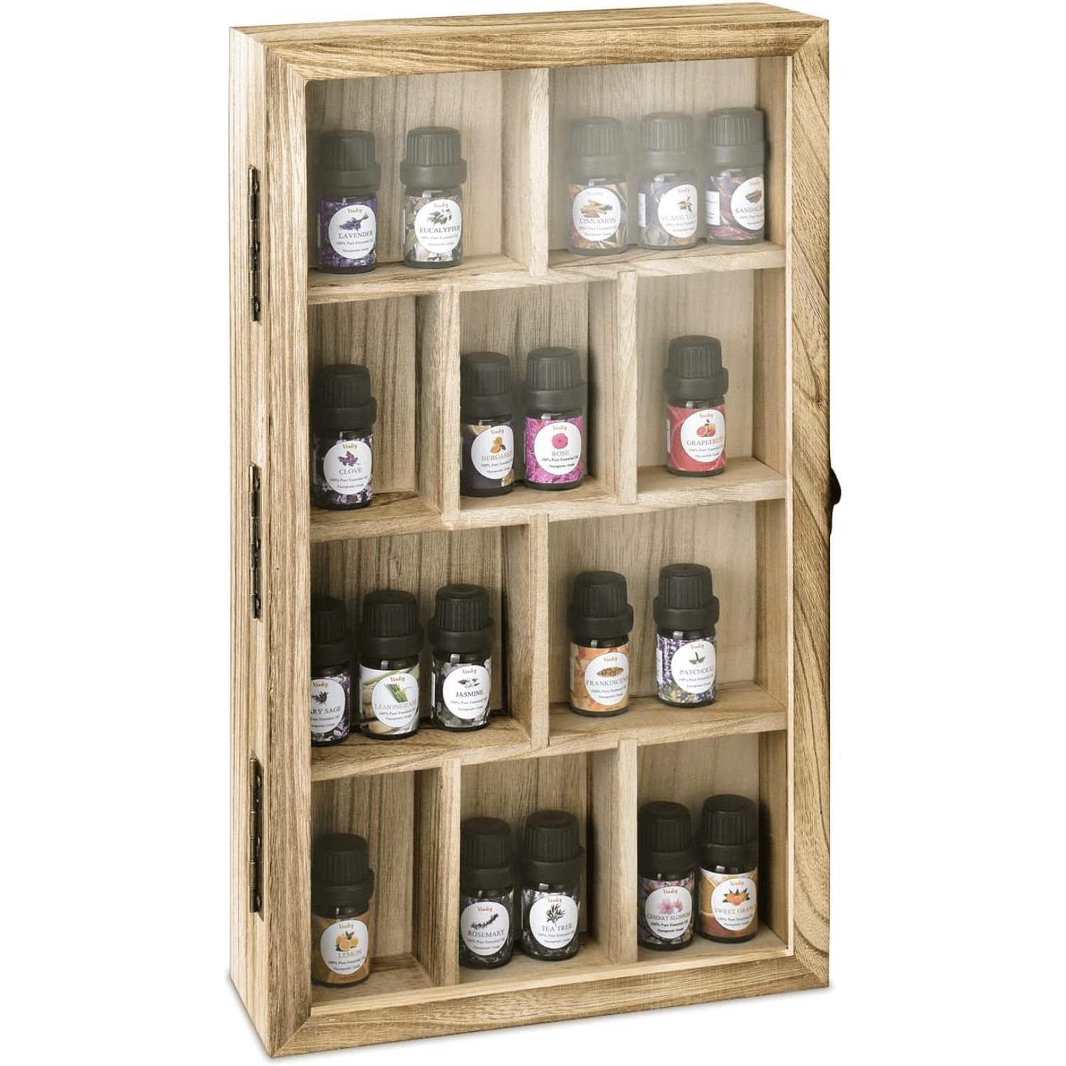 dxynlzq Wooden Collection Display Case with Hinged and Clear Tempered ...