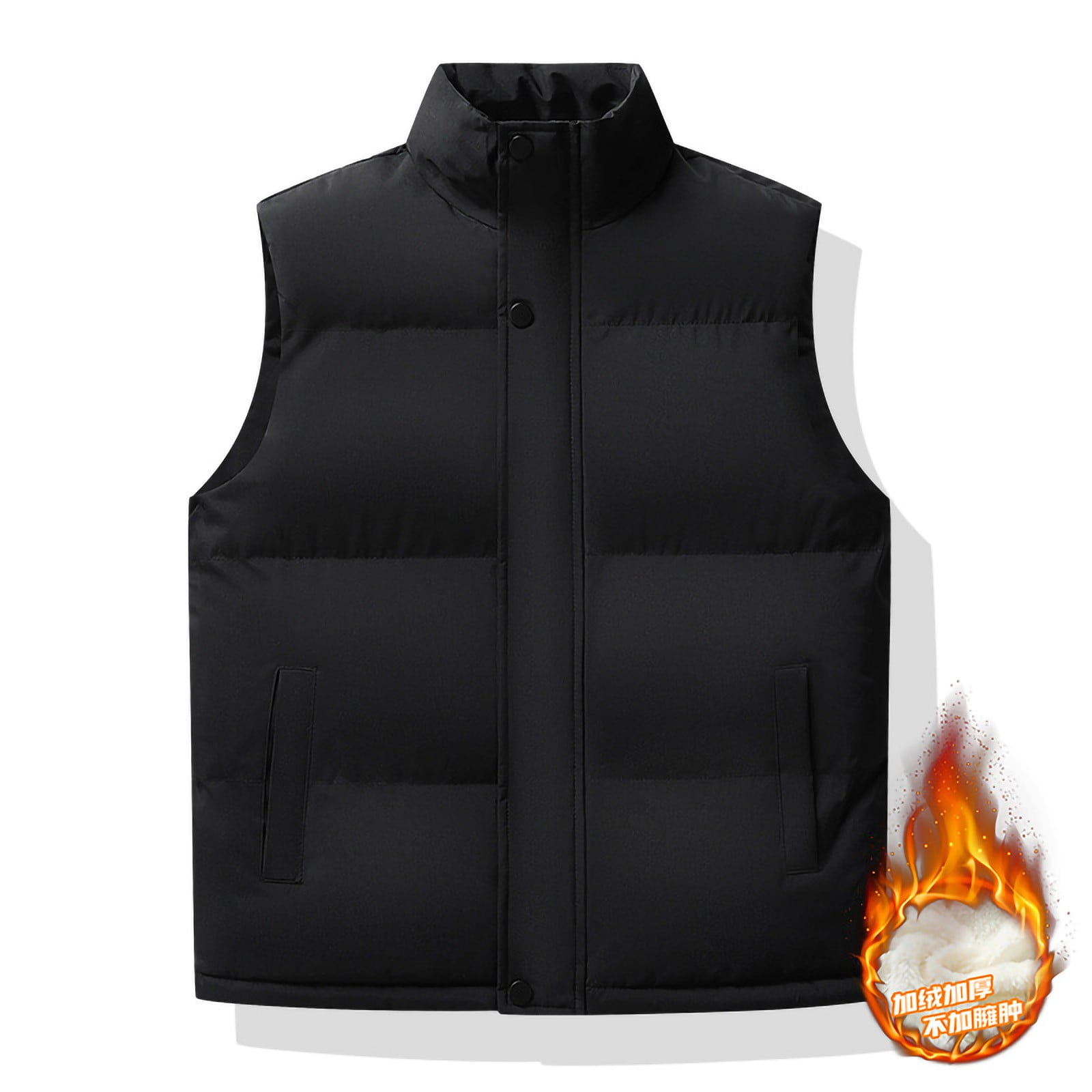 dzxyzu Men's Vest Lined Puffer Vest Sleeveless Mock Neck Down Jacket ...
