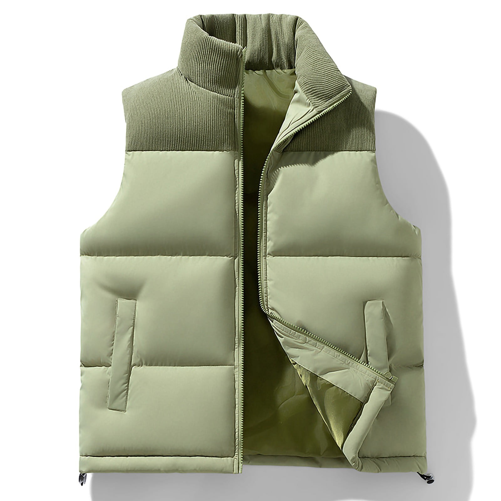dzxyzu Men's Winter Quilted Vest Padded Puffer Jacket Warm Casual ...