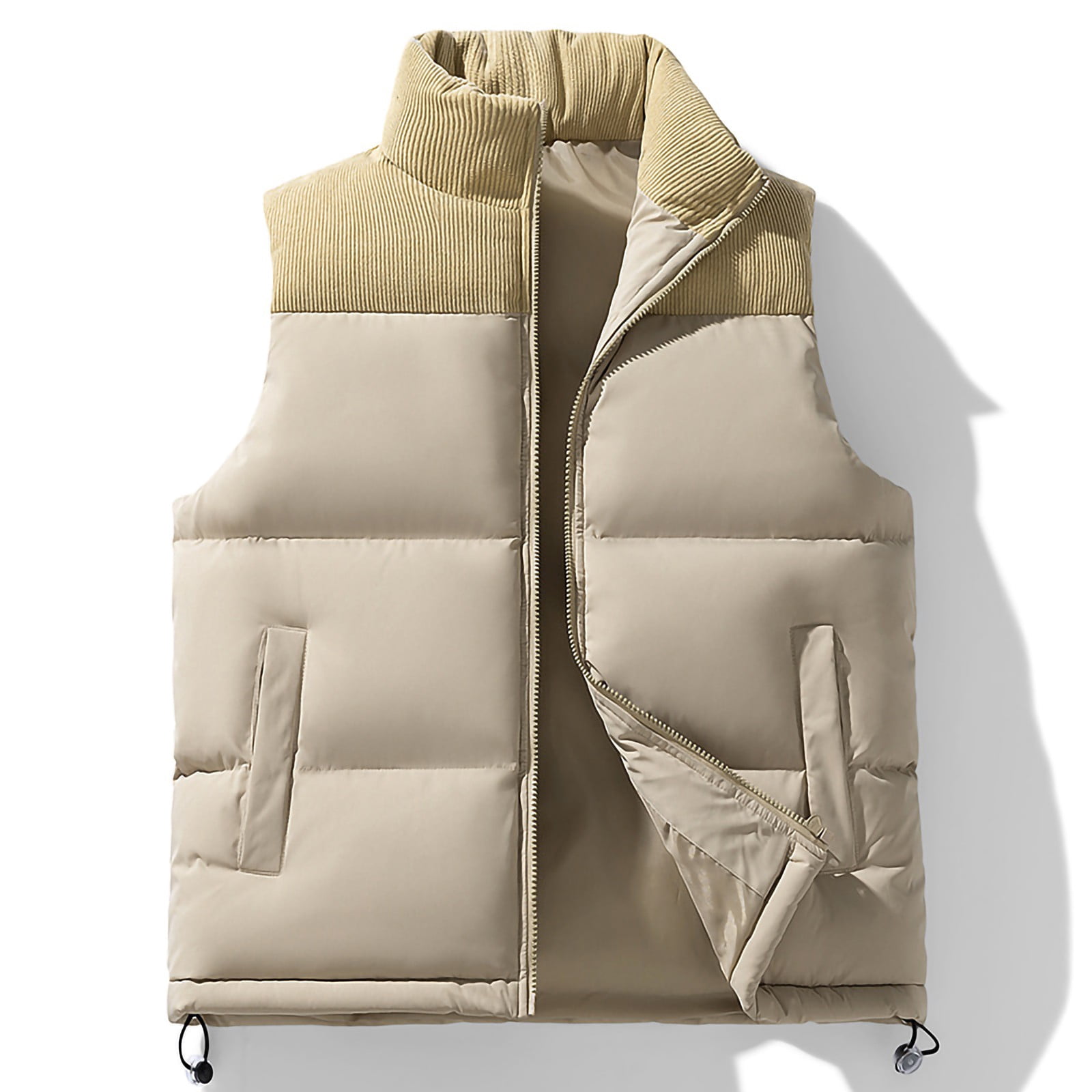 dzxyzu Men's Winter Quilted Vest Padded Puffer Jacket Warm Casual ...