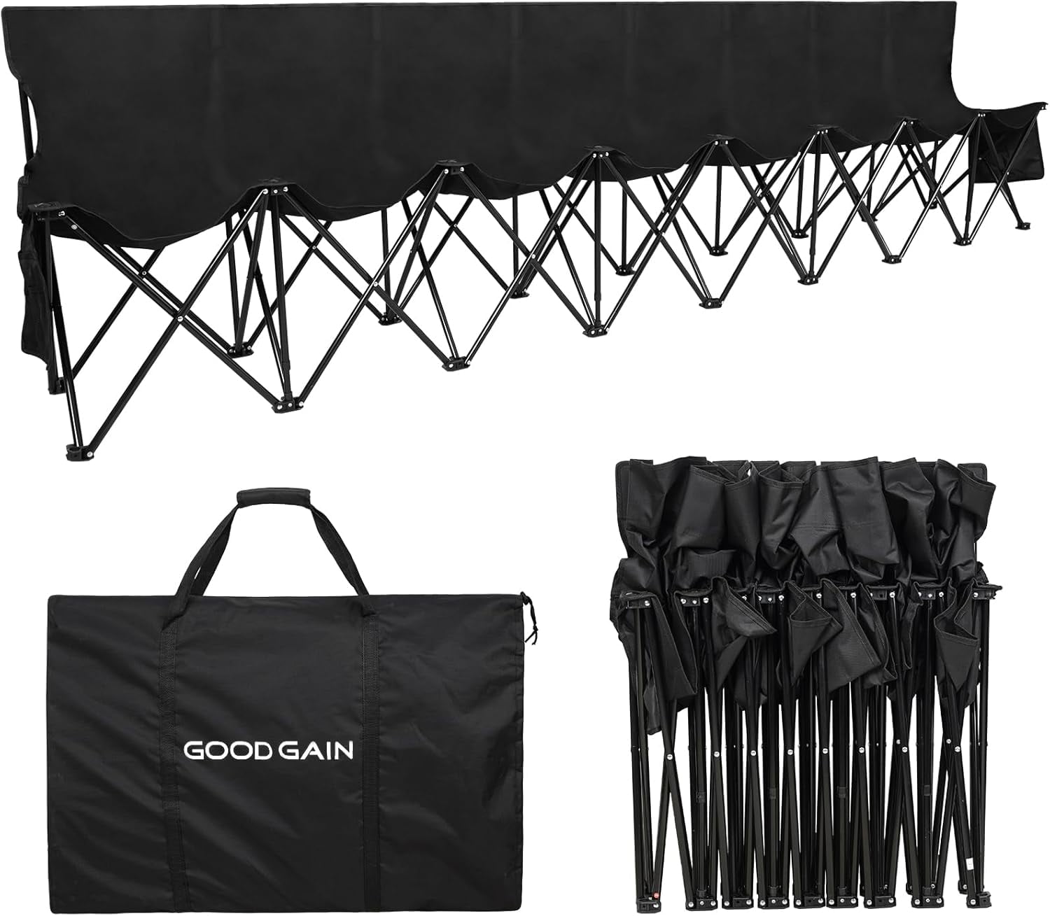 dzz Portable Soccer Bench - Team Bench Soccer 8 Seats with Bag ...