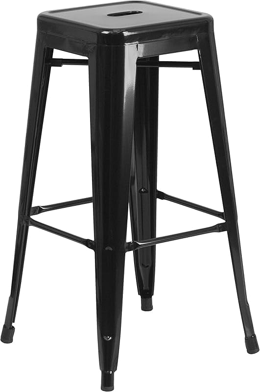 e 30"H Commercial Modern Metal Backless Barstool, Indoor/Outdoor ...